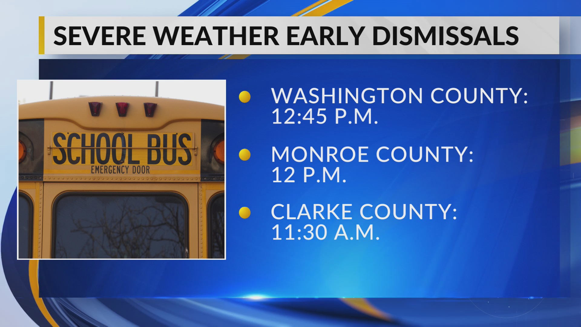 Severe weather school closings, schedule changes – WKRG News 5