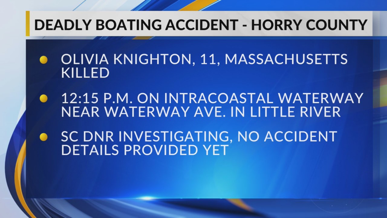 11-year-old killed in boat incident on Intracoastal Waterway near Little River, coroner’s office ...