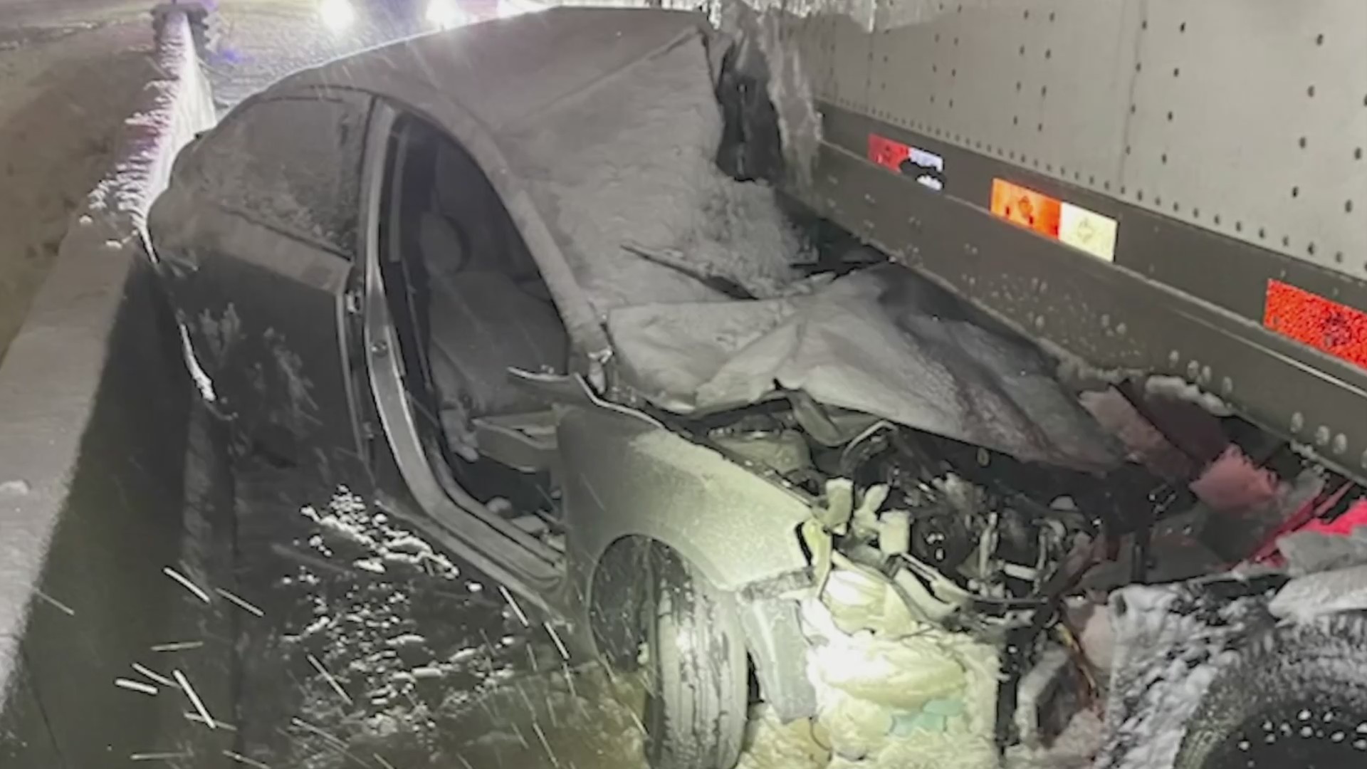 Witness describes seeing car crash into semi, get dragged for miles on ...