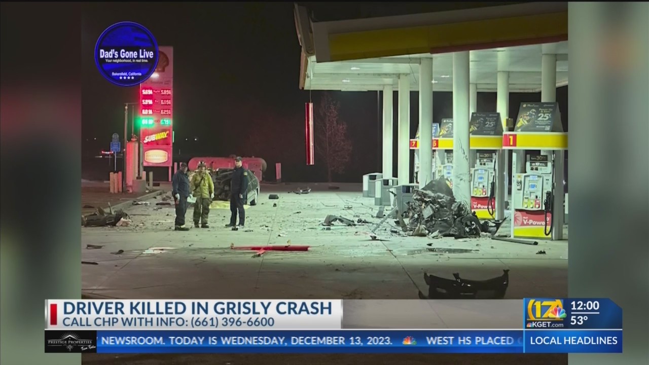 1 dead after vehicle crashes into metal column, splits in two on ...