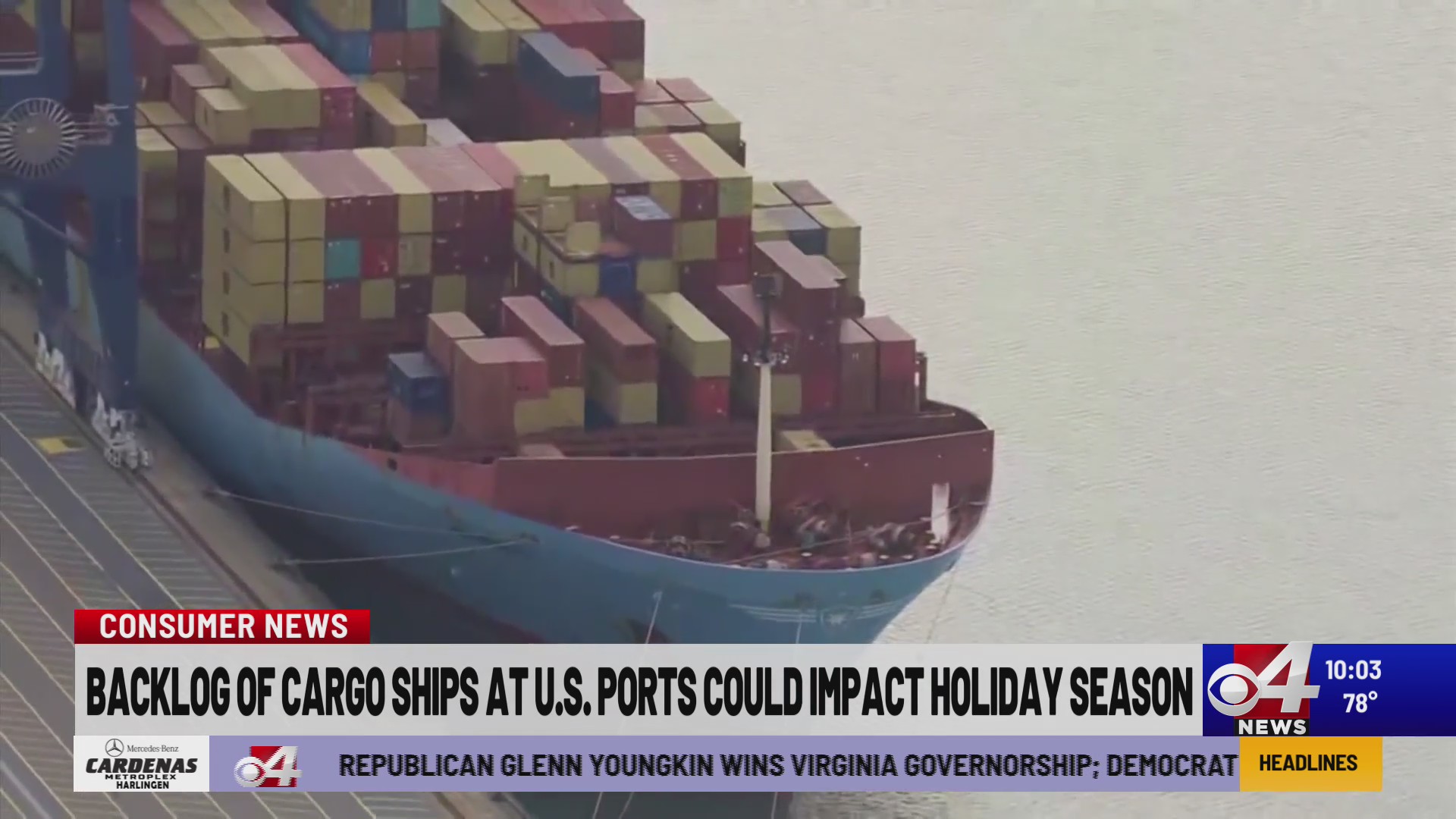 Cargo ship backlog at U.S. ports – KVEO-TV