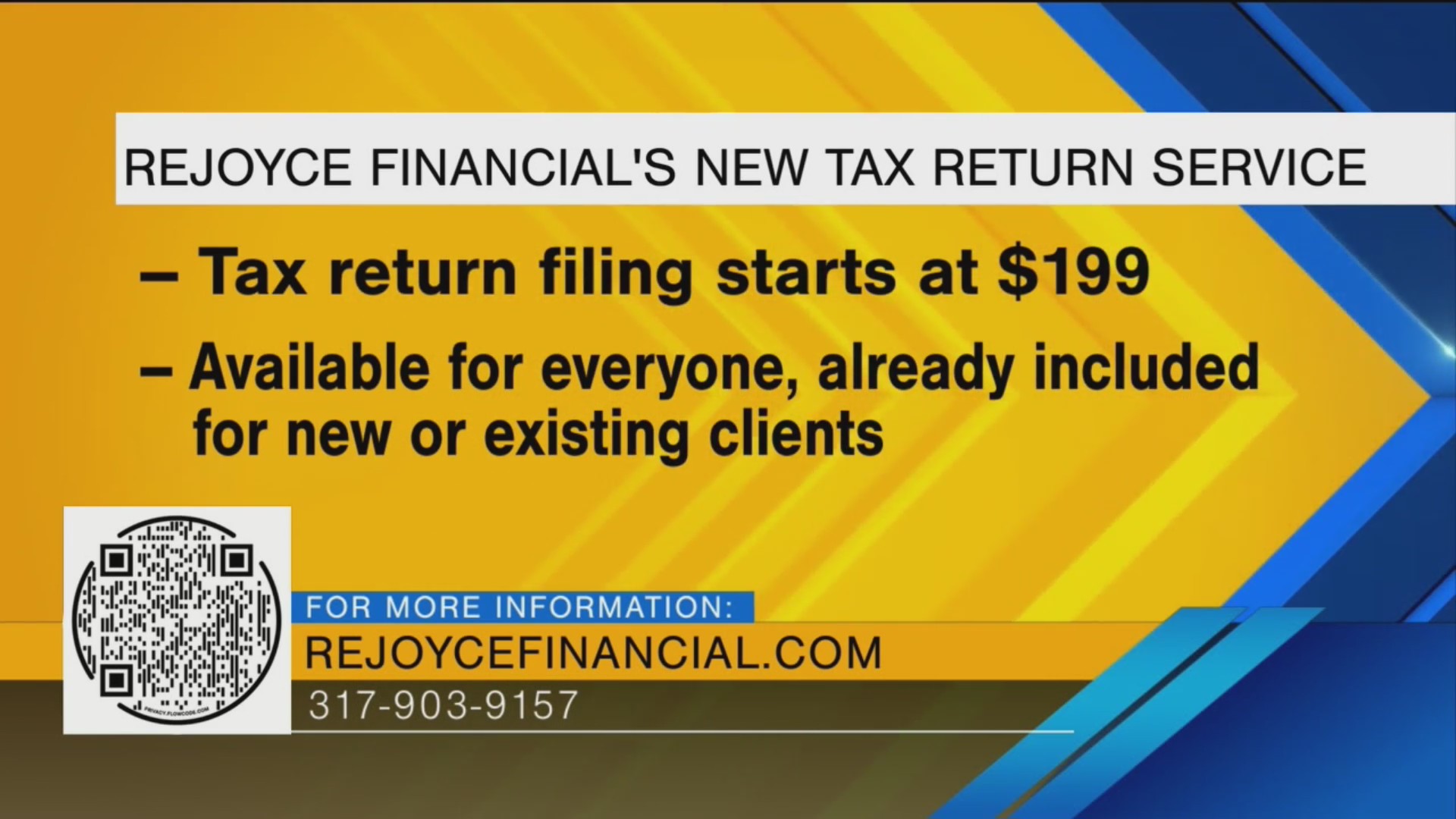 Full tax analysis and review for $199 at ReJoyce Financial – Fox 59