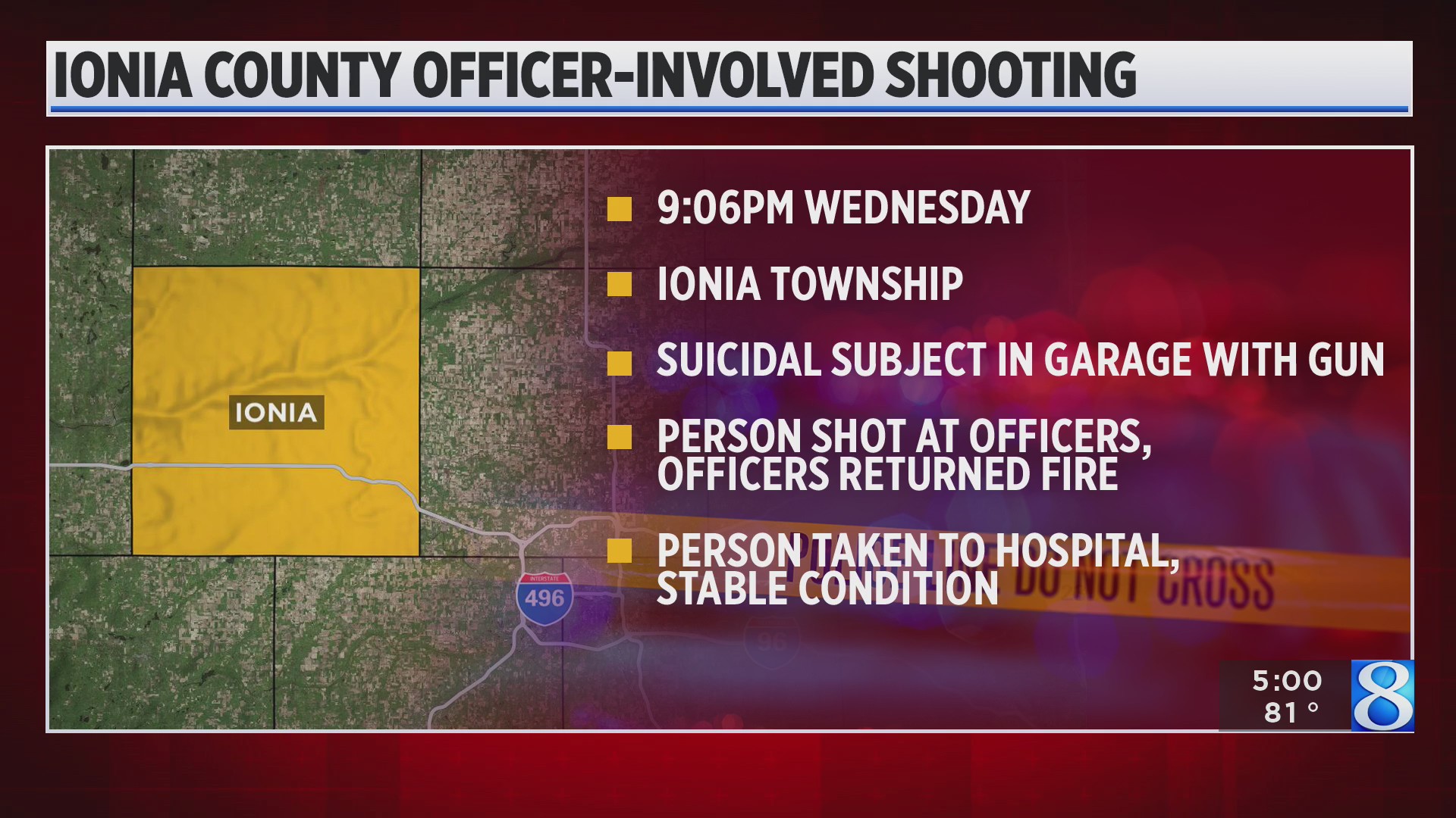 Sheriff’s office: 1 injured in shooting with Ionia County deputies ...
