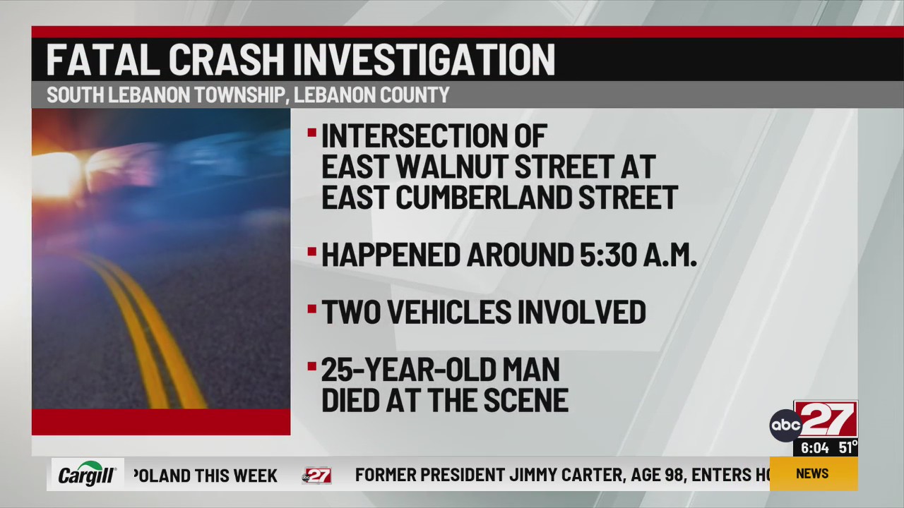 One dead after weekend crash in Lebanon – ABC27