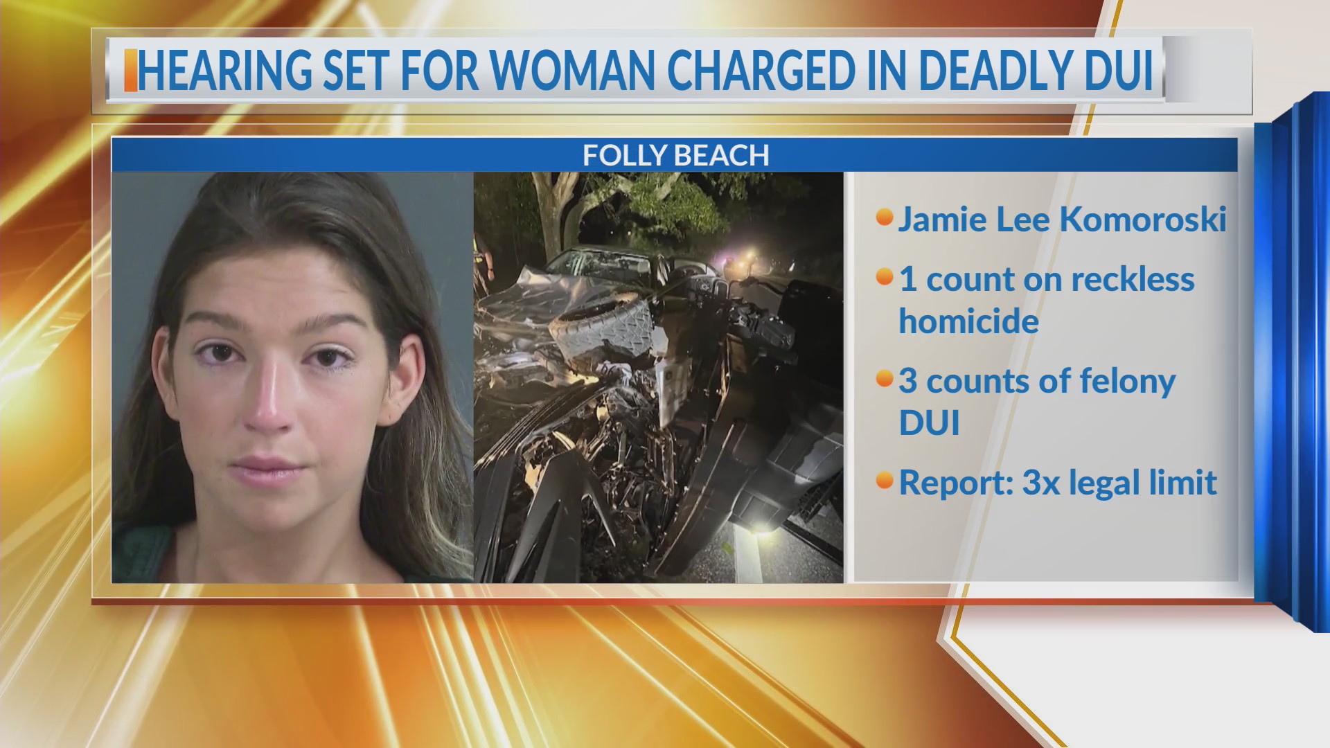 Hearing set for Jamie Komoroski in deadly Folly Beach DUI crash that killed new bride – WCBD News 2