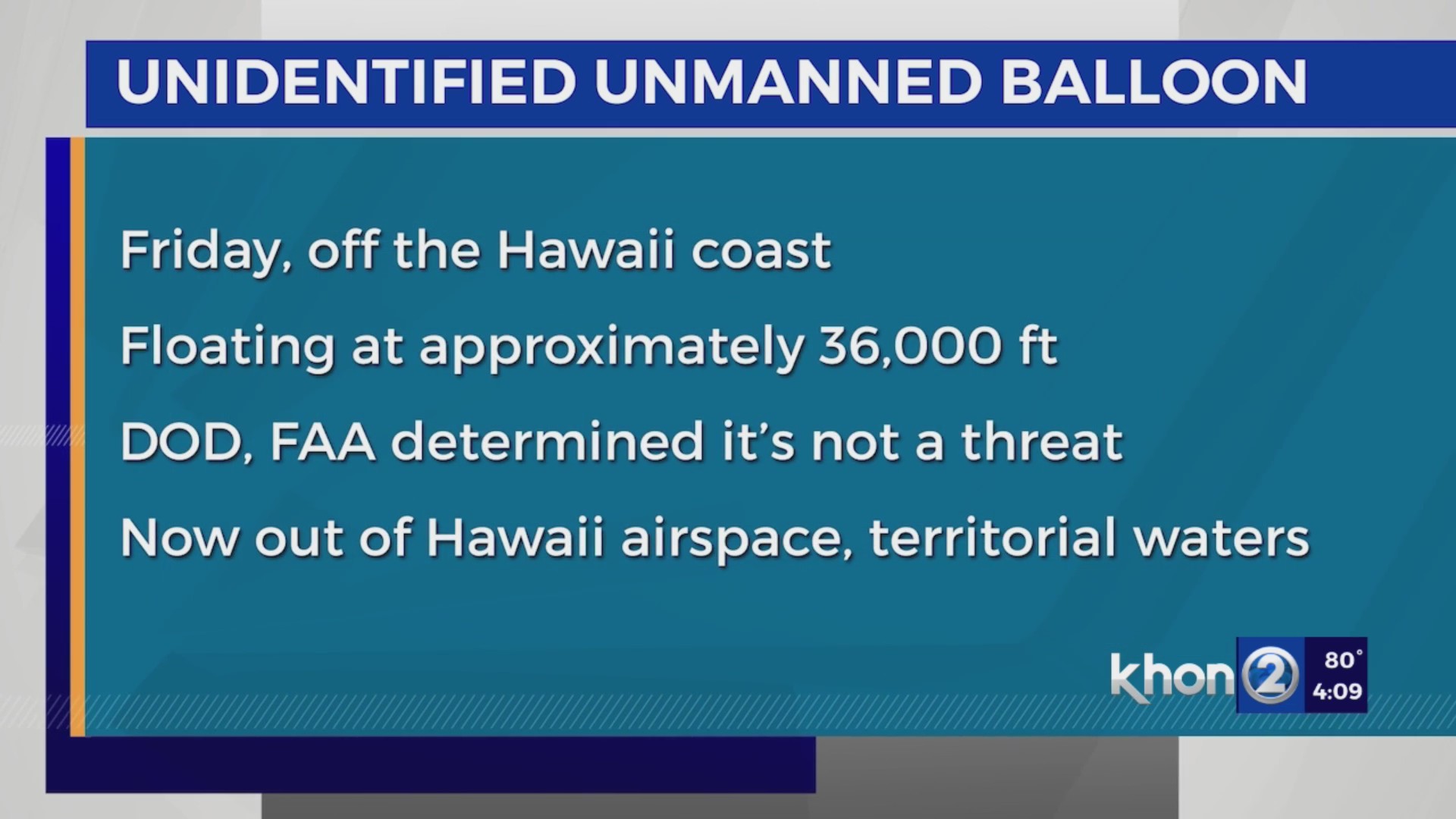No threat to islands after US spots balloon over Hawaii – KHON2