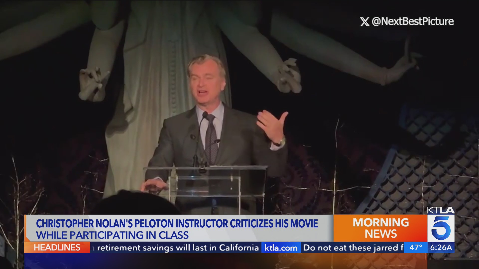 Christopher Nolan’s film slammed by Peloton instructor while he was in ...