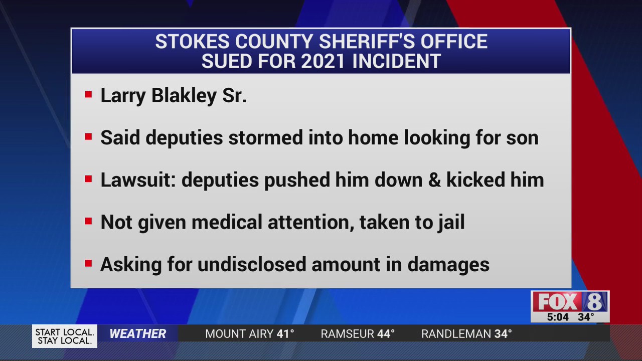 Man files lawsuit against Stokes County Sheriff’s Office after alleged ...