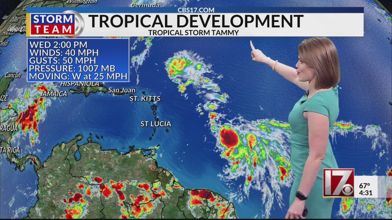 Tropical Storm Tammy forms in the Atlantic – CBS17.com