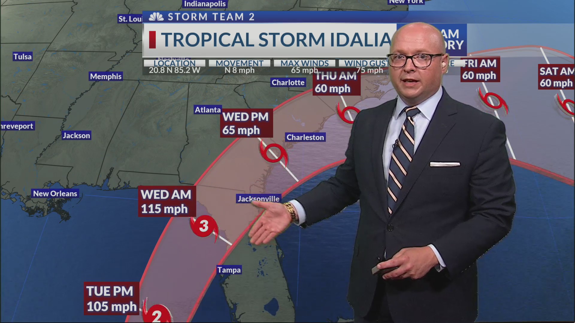 Storm Team 2 tracking Tropical Storm Idalia – WCBD News 2