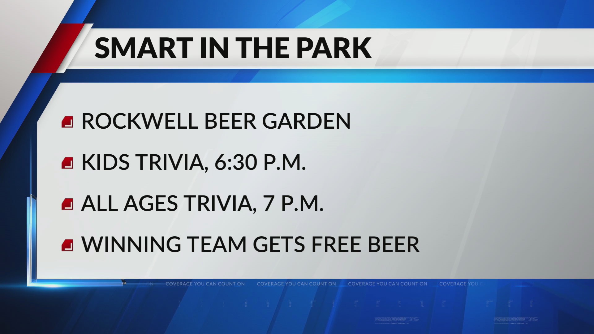 Rockwell Beer Garden hosts ‘Smart in The Park’ trivia night tonight – FOX 2