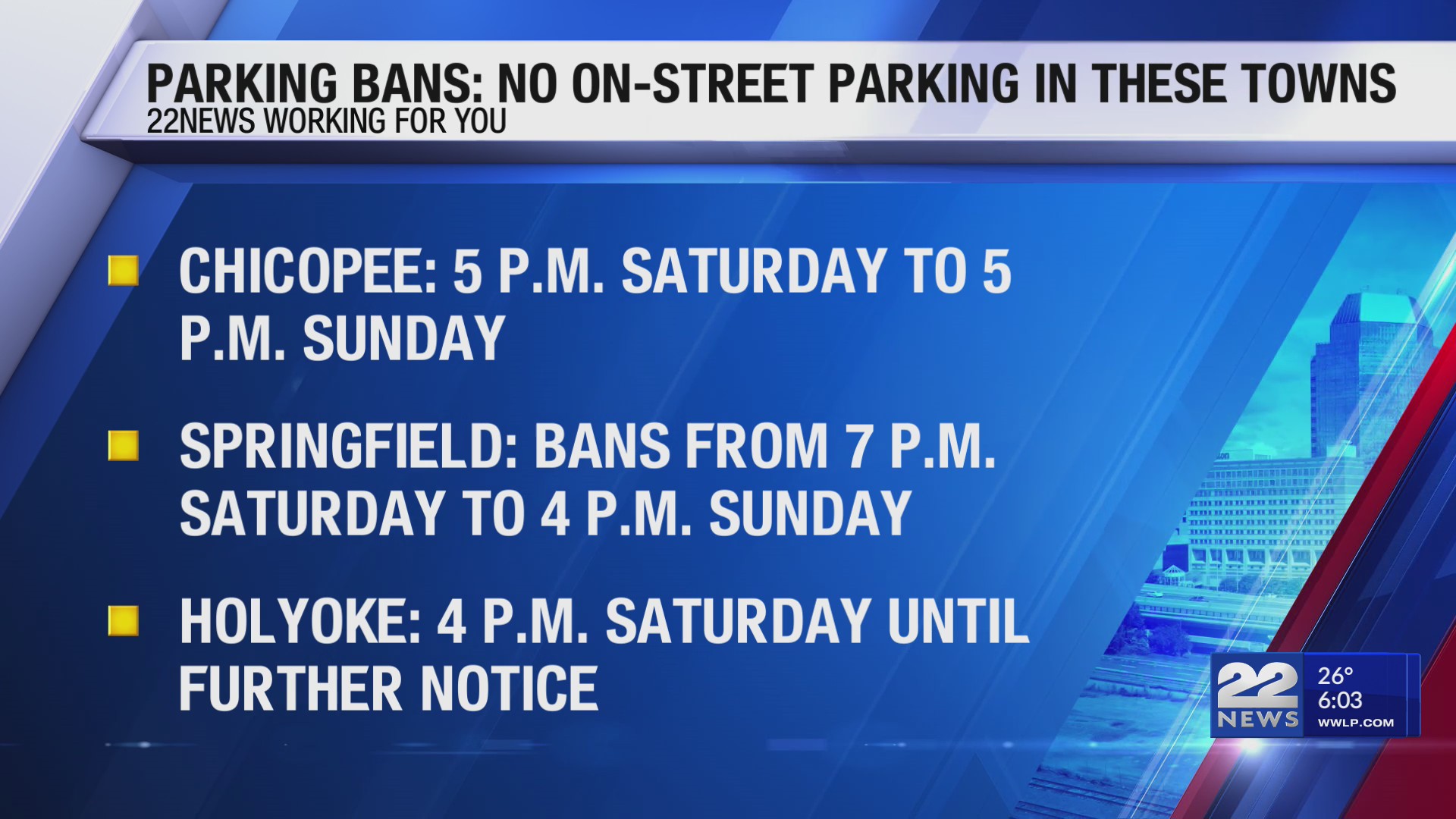 PARKING BANS: No on-street parking in these towns – WWLP