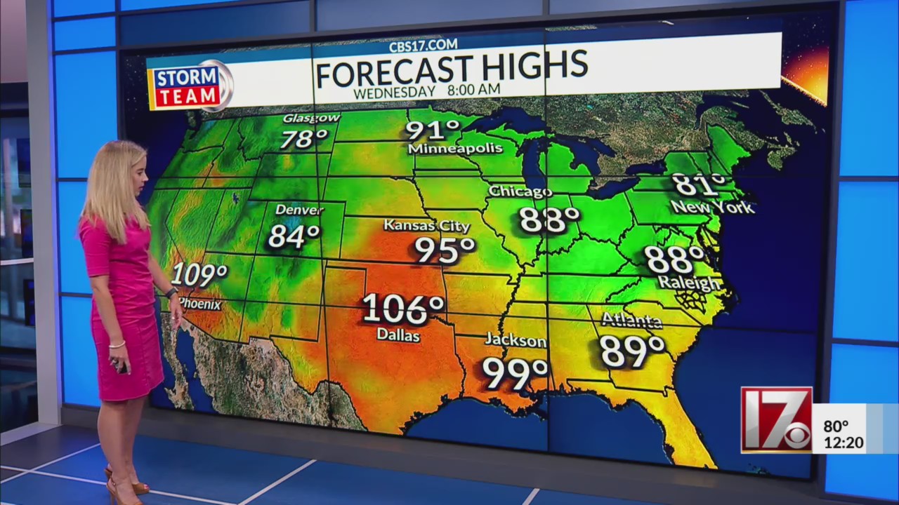 Tuesday noon weather – CBS17.com