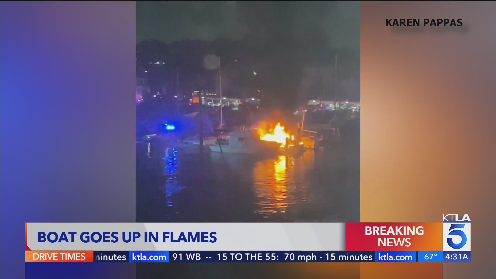 Flames engulf boat in Marina Del Rey – KTLA