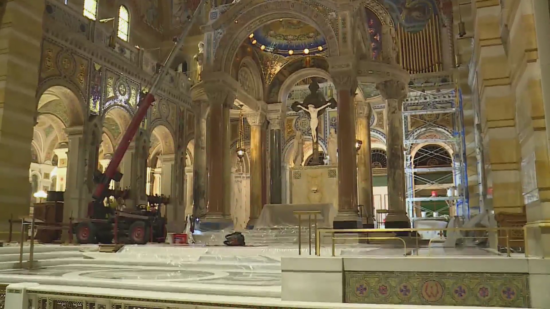 Cleaning is underway for the mosaic at Cathedral Basilica of St. Louis ...