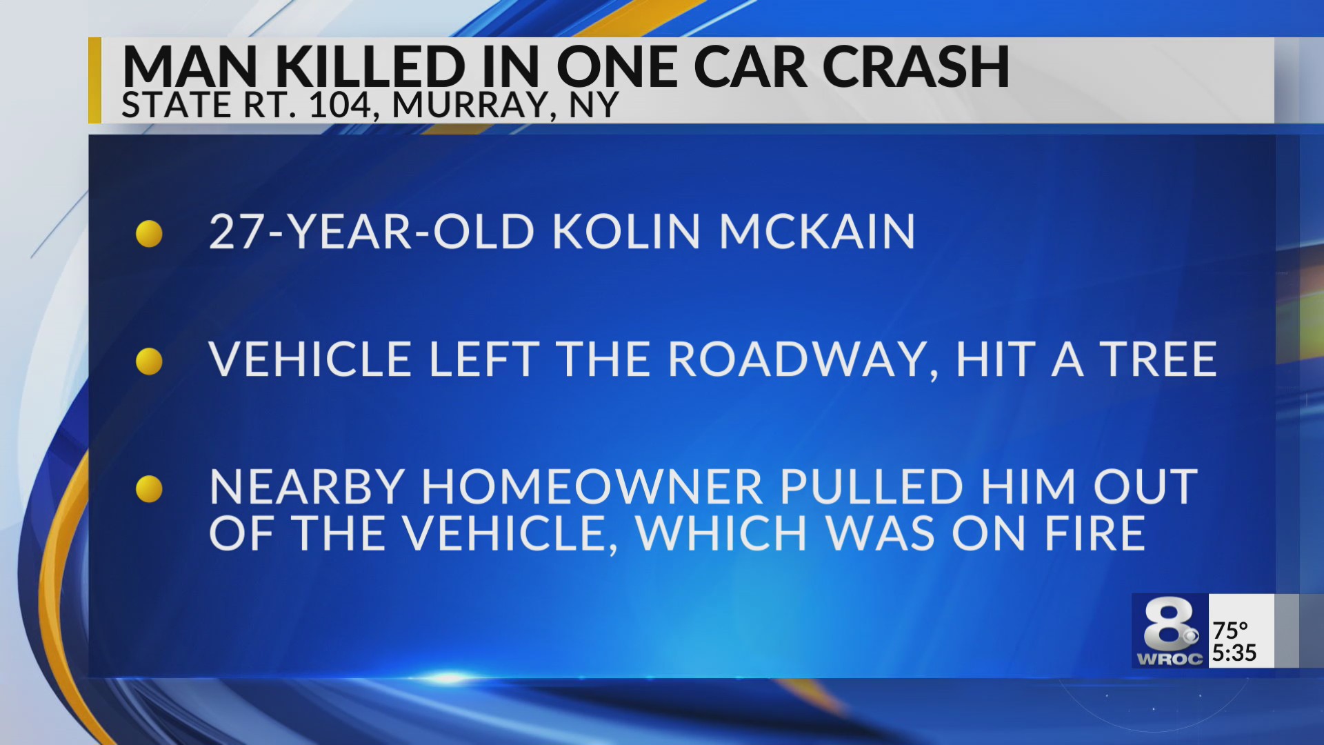 Albion man dies after car crashes into tree, catches fire in Orleans ...