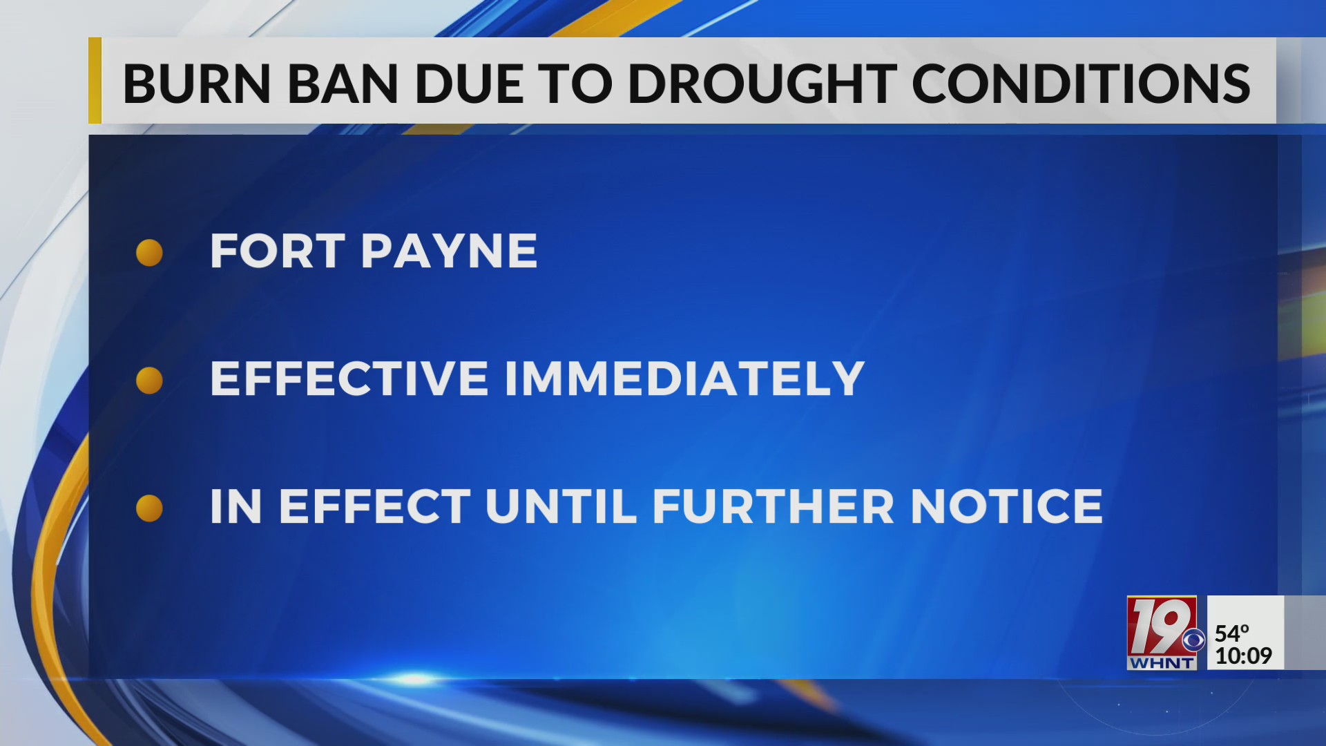Fort Payne Issues Burn Ban | Nov. 4, 2023 | News 19 at 10 p.m ...