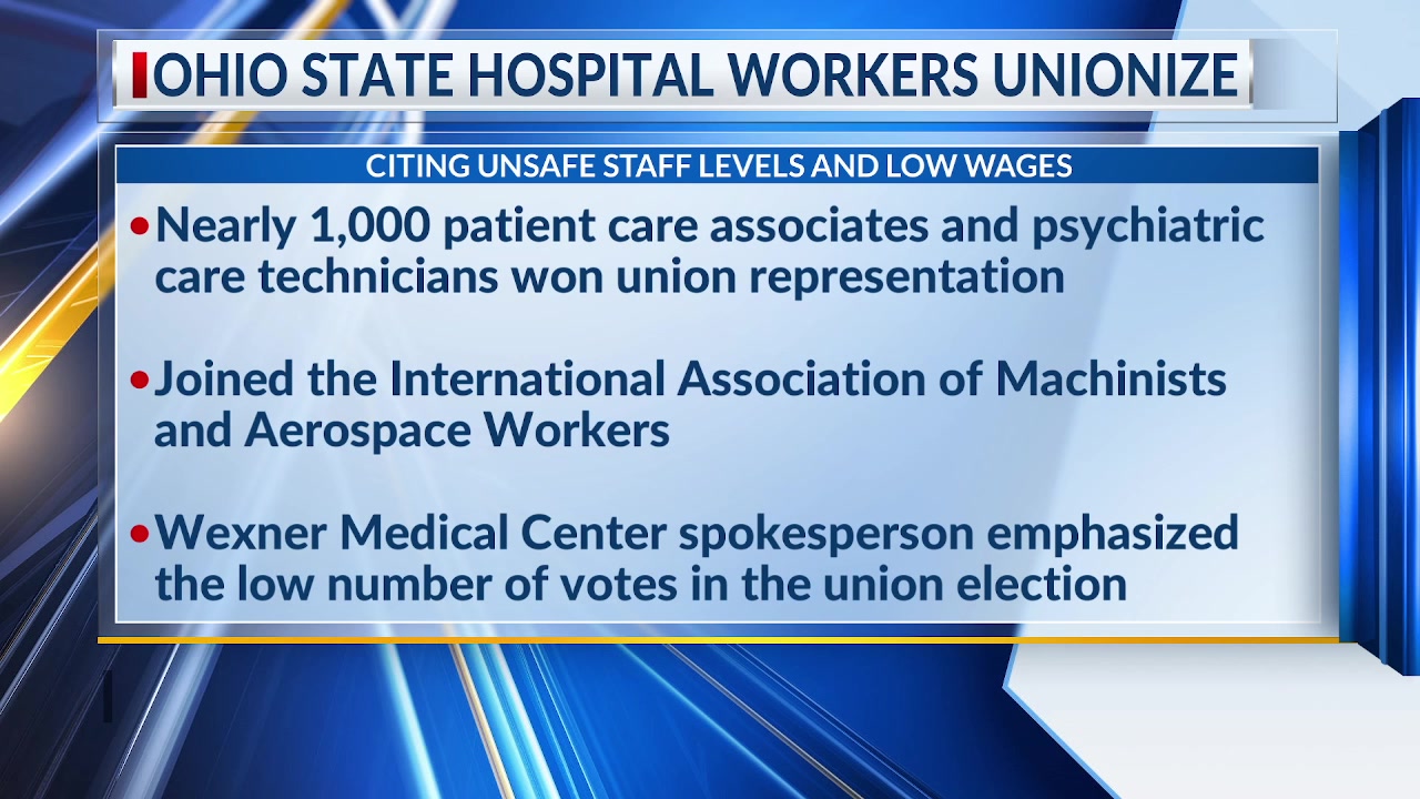 OSU hospital workers unionize, citing unsafe staff levels – NBC4 WCMH-TV