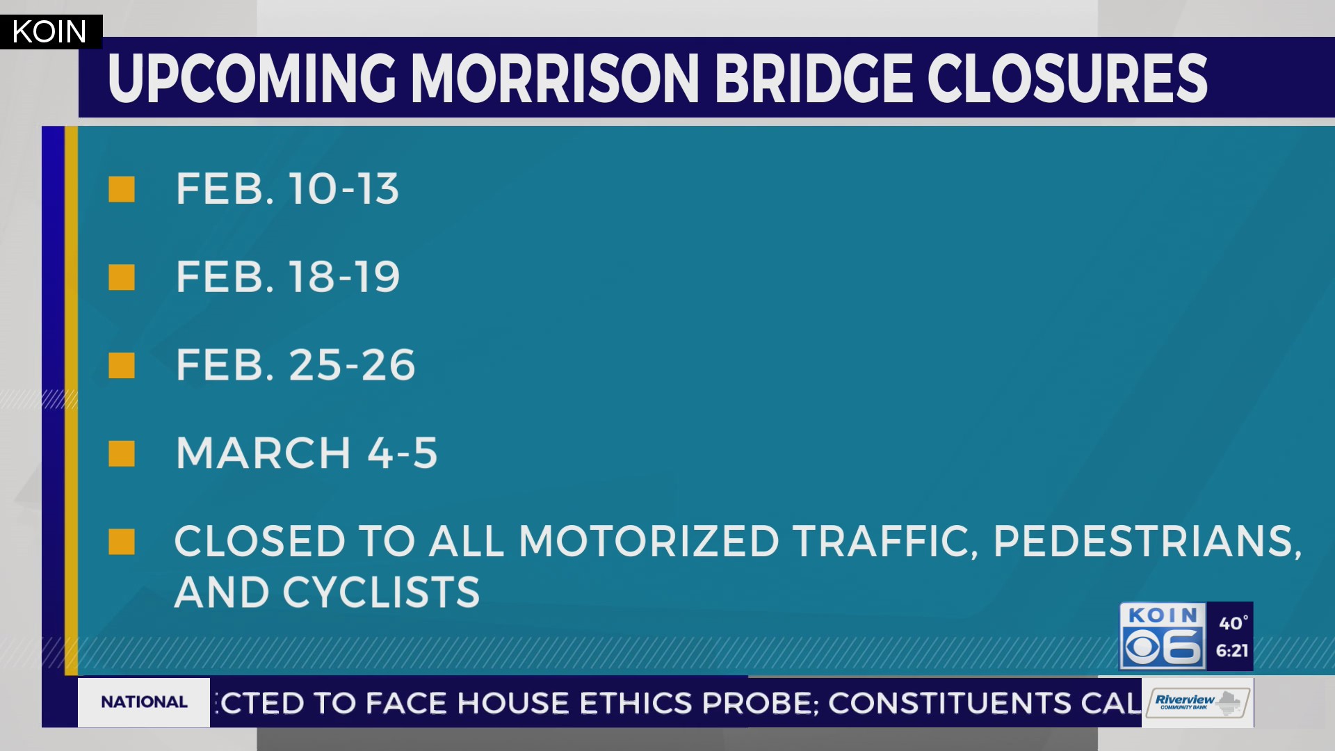 Upcoming Morrison Bridge closures in Portland – KOIN.com