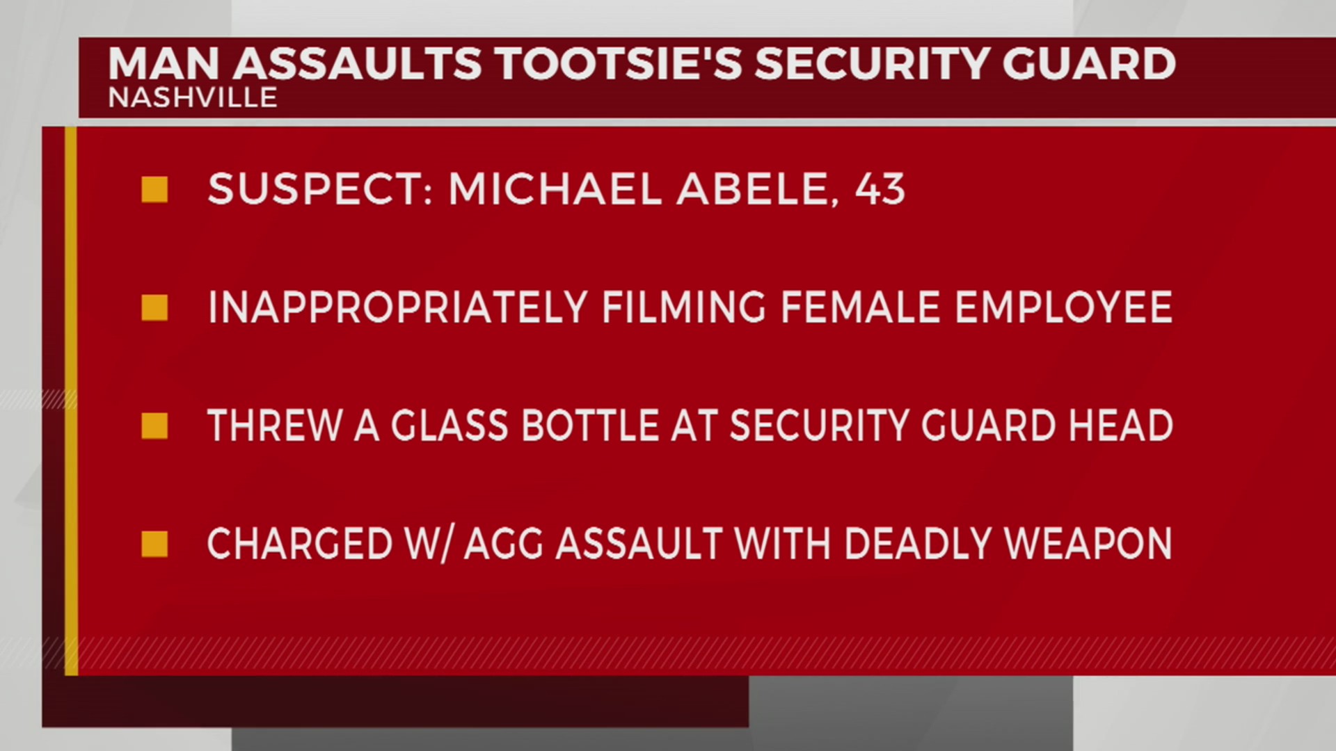 Man charged after assaulting security guard at Tootsie’s – WKRN News 2