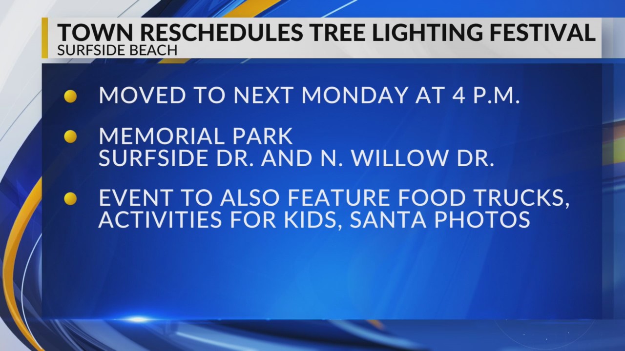 Surfside Beach moves tree lighting festival to Monday – WBTW