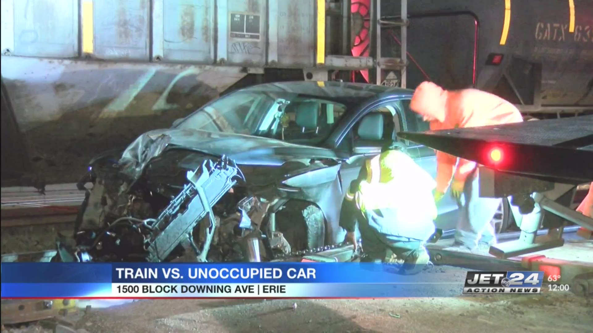 Train Hits Unoccupied Car In Construction Zone Overnight Police