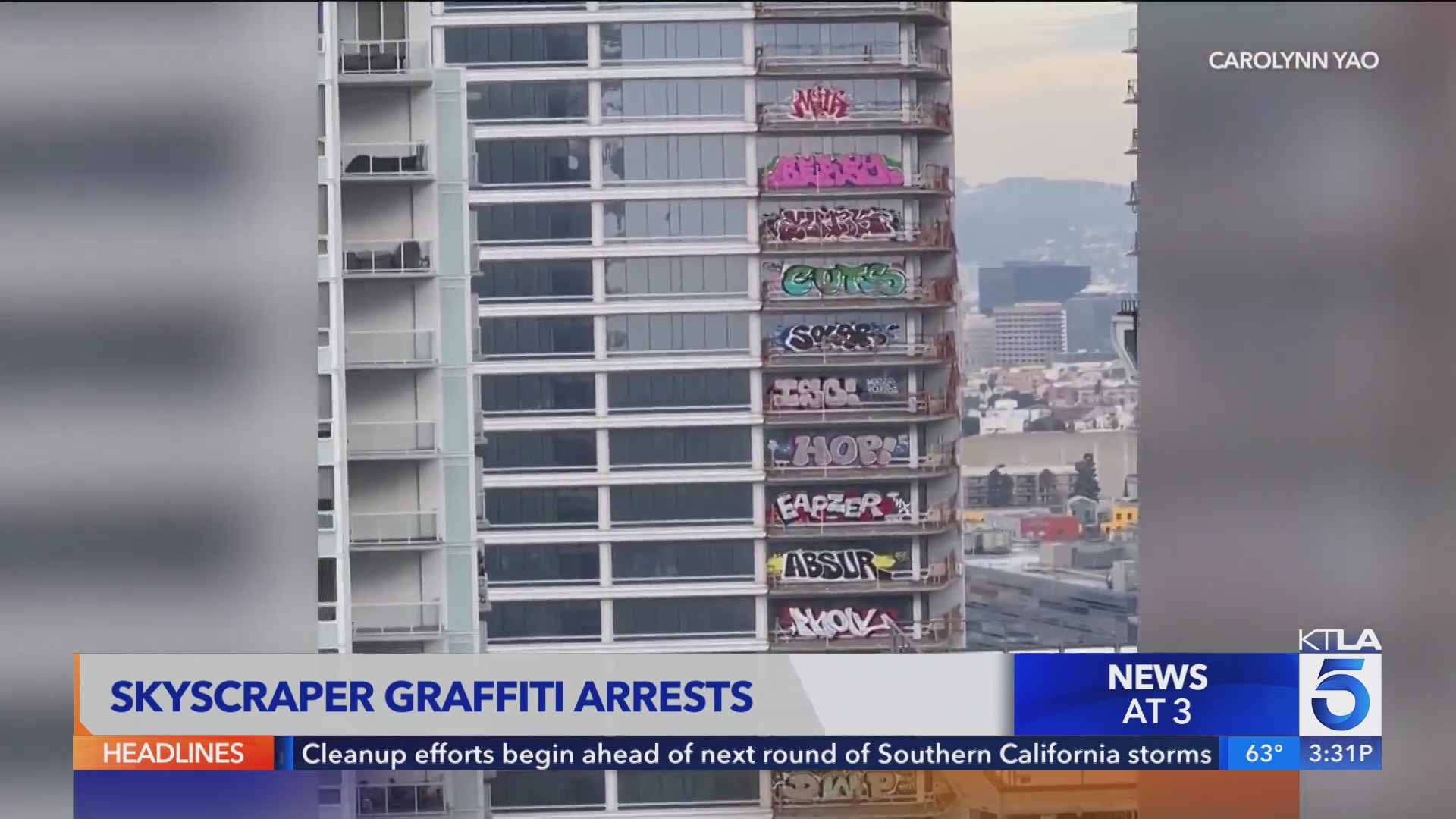 2 arrests made in tagging of downtown L.A. skyscraper under ...