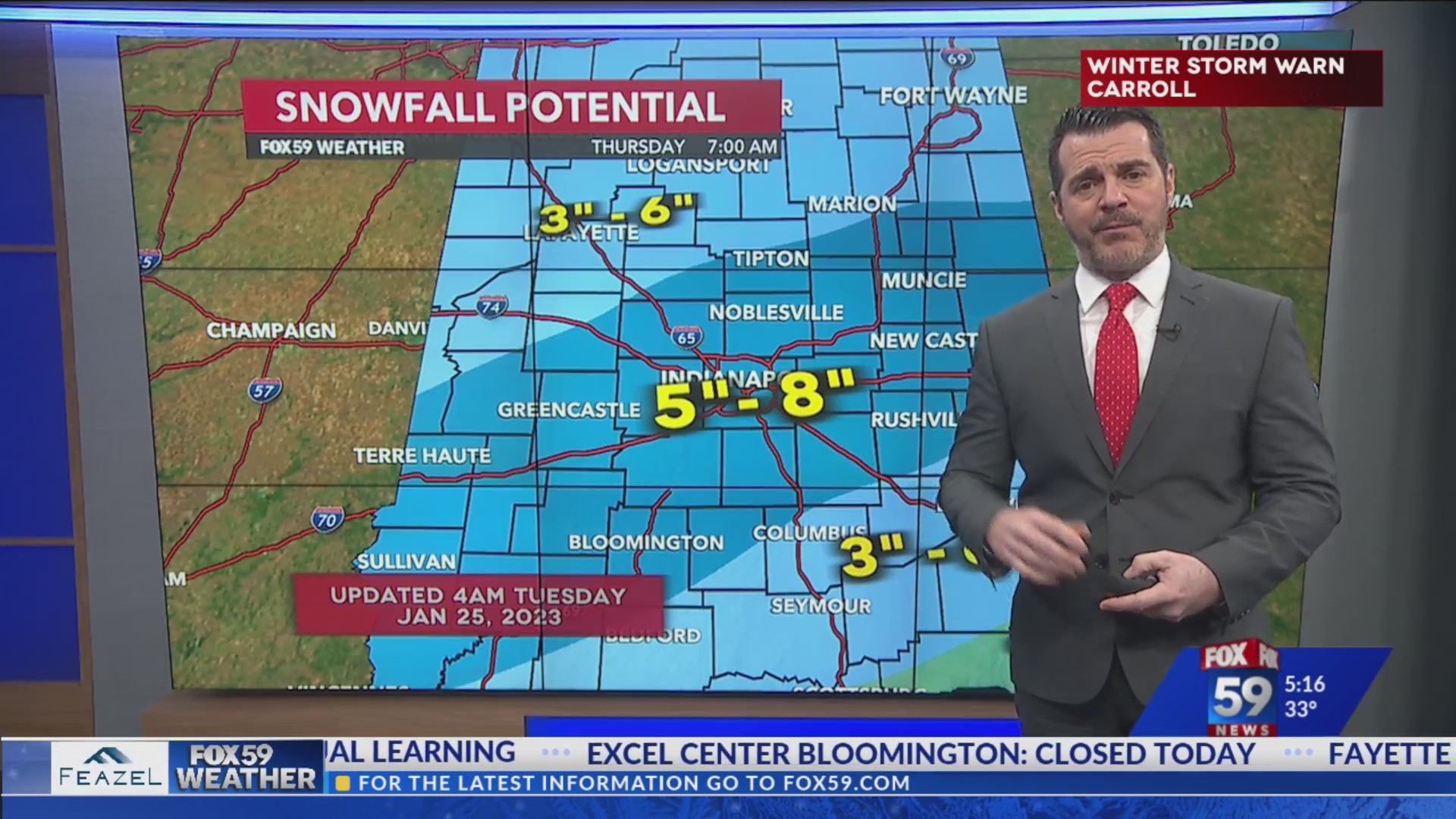 Steady, wet snow underway; how much will accumulate? – Fox 59