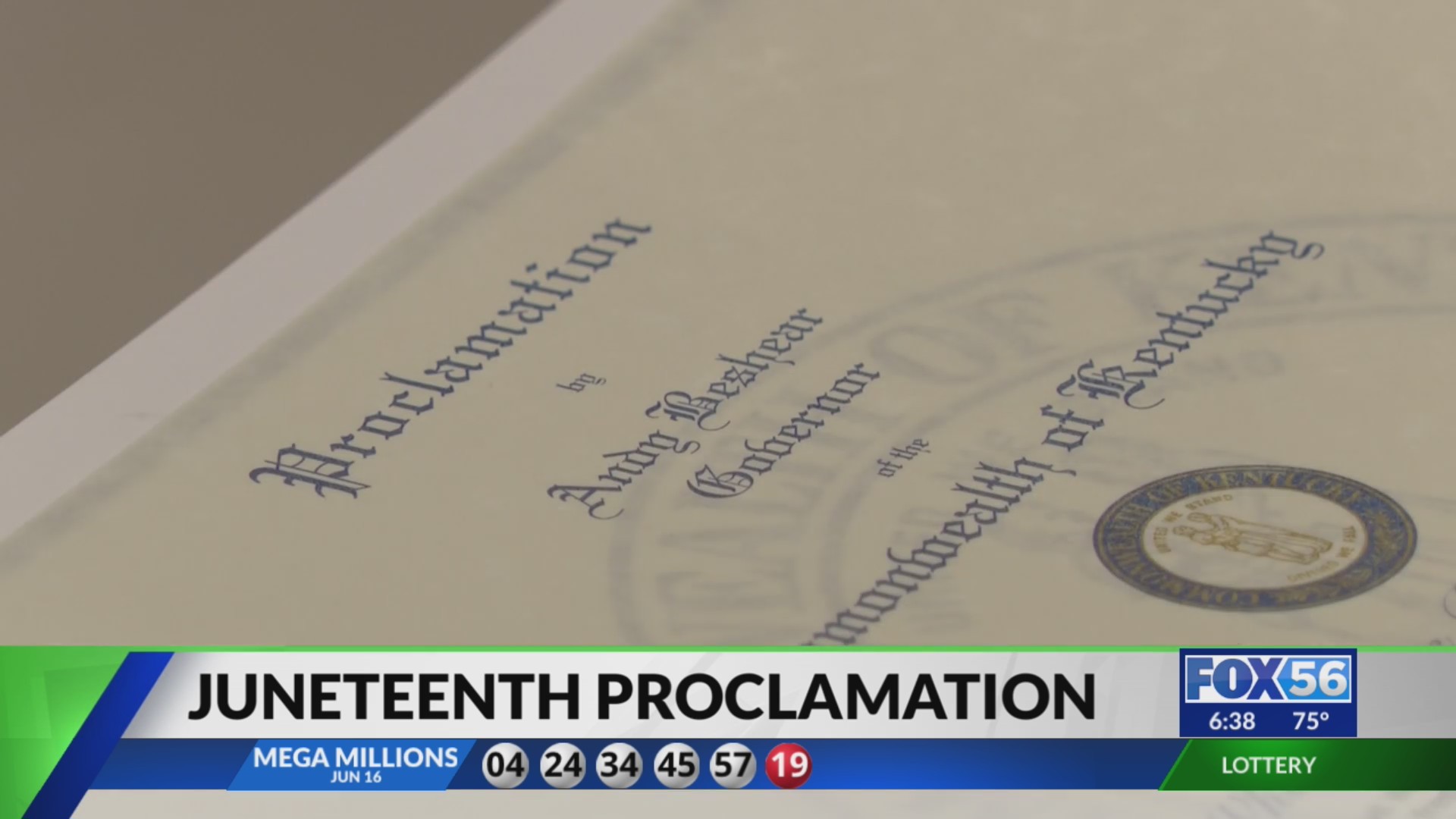 Gov. Beshear makes Juneteenth proclamation – FOX 56 News