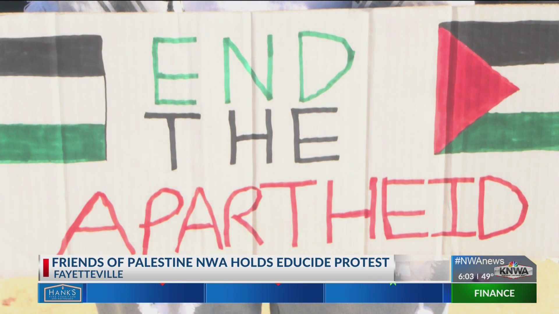Friends of Palestine NWA hold protest in Fayetteville related to ...