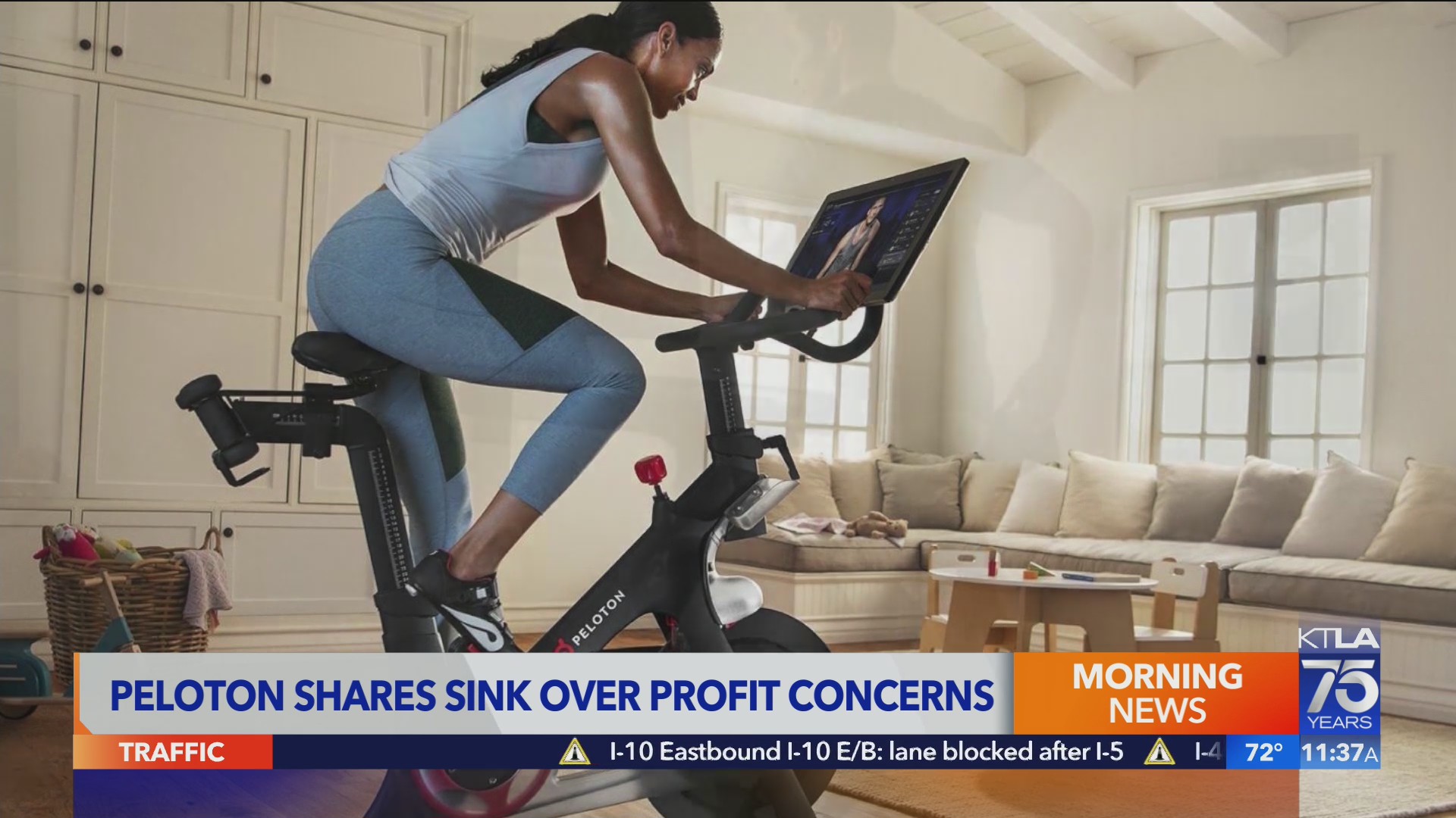 Peloton shares sink over profit concerns – KTLA