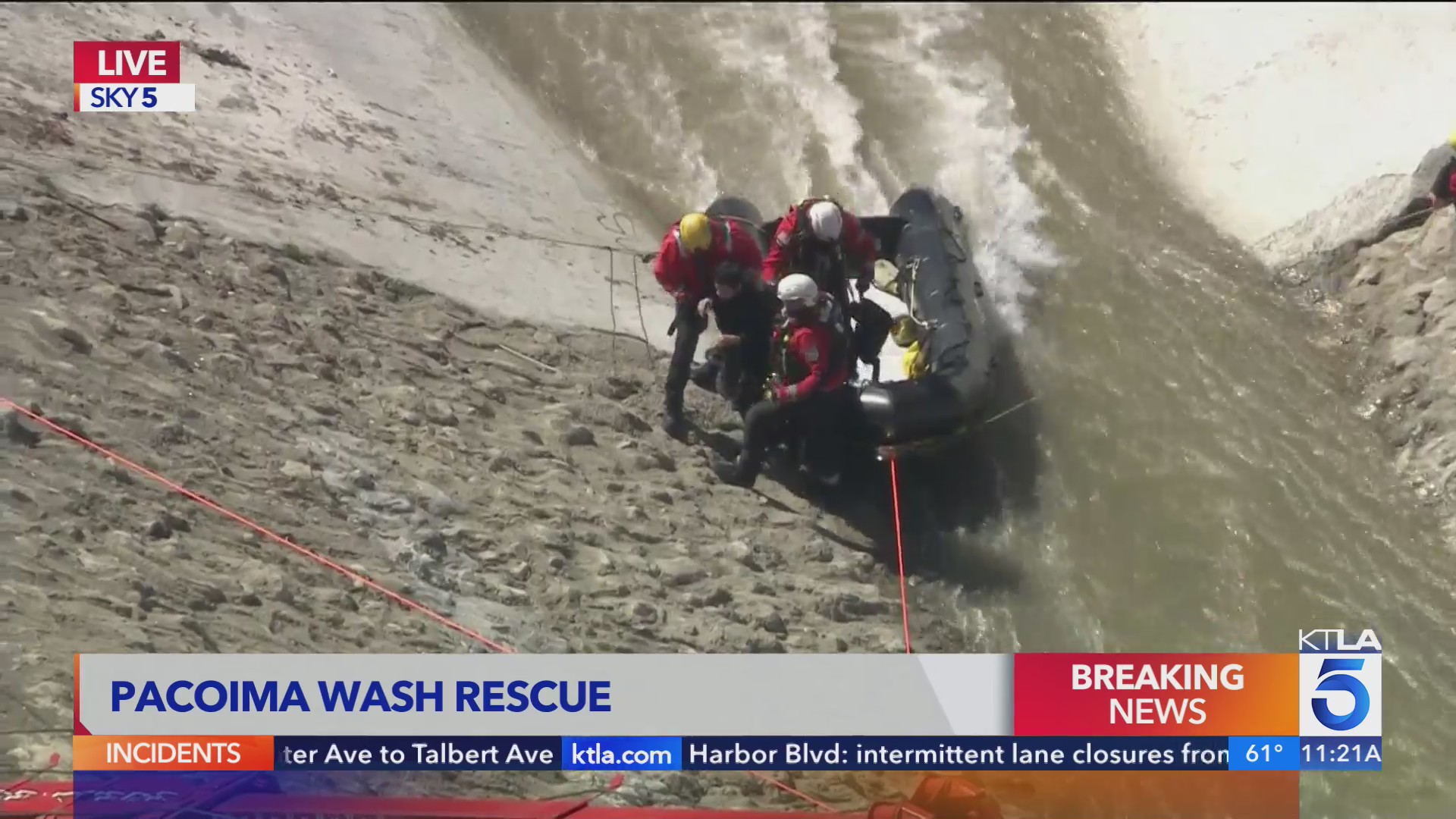 1 rescued from Pacoima Wash – KTLA