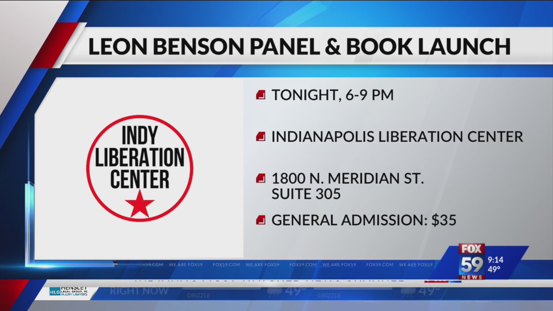 Leon Benson Re-birth Celebration – Fox 59
