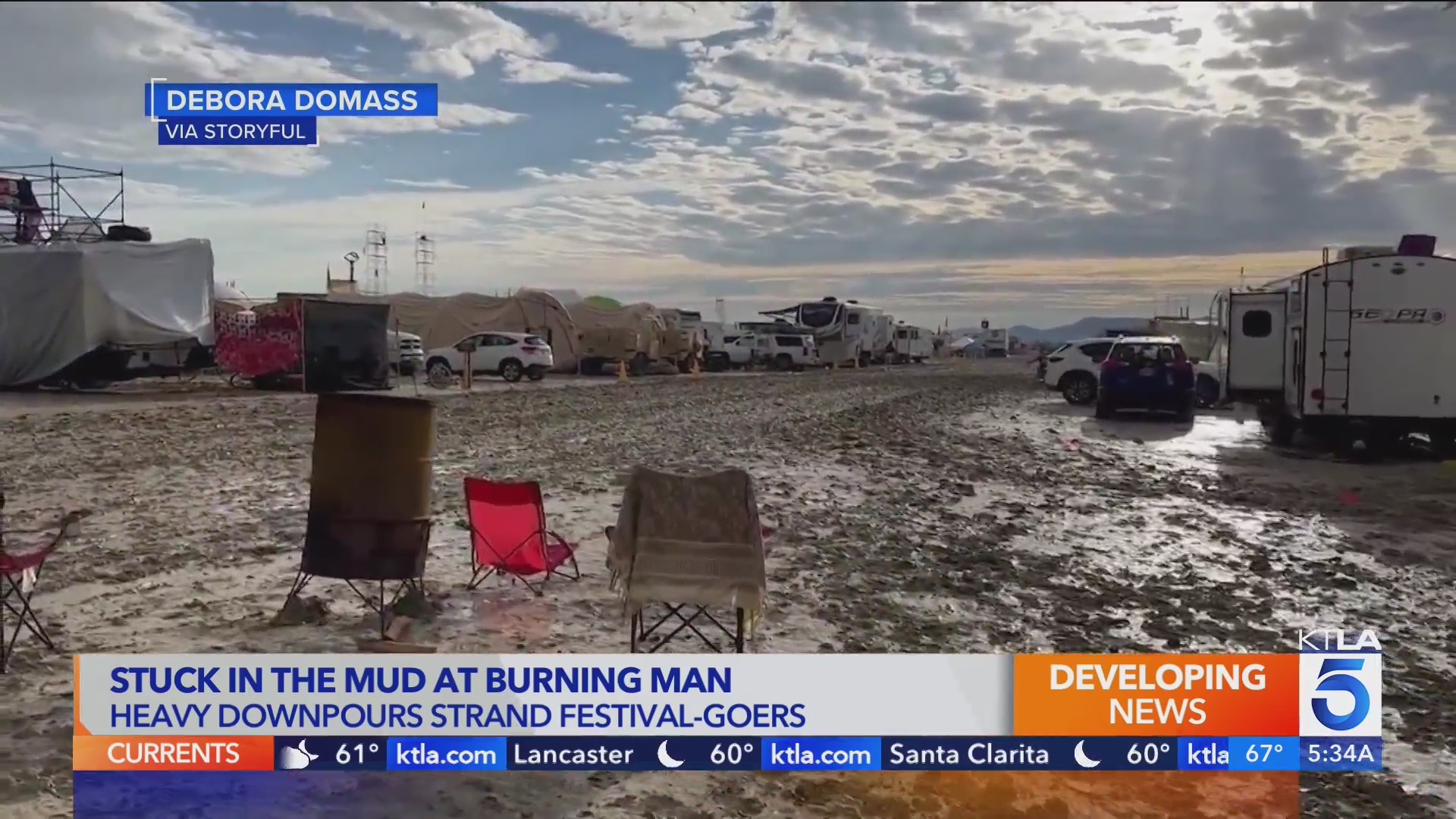 1 dead, thousands stranded at flooded Burning Man – KTLA
