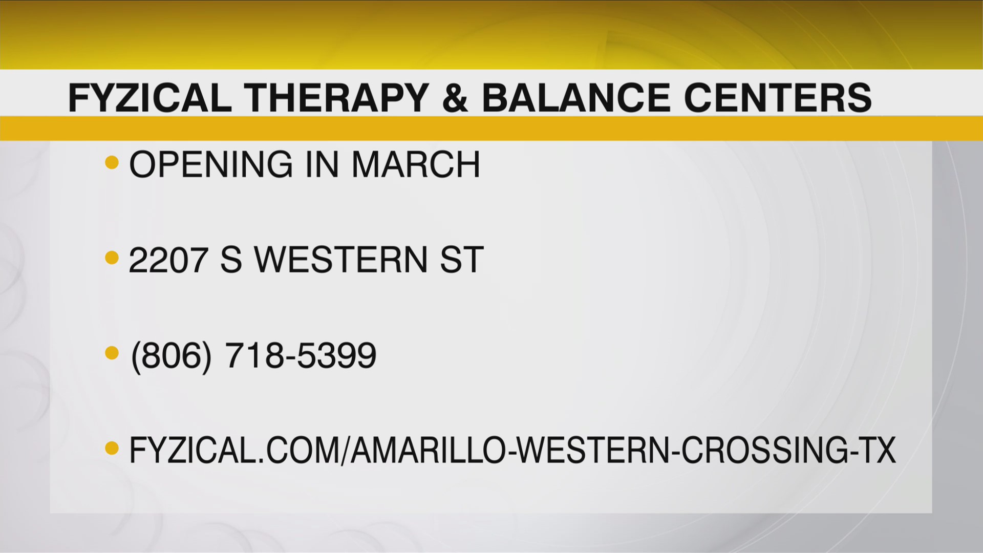 Fyzical Therapy & Balance Center Opening Amarillo Location Soon – KAMR ...