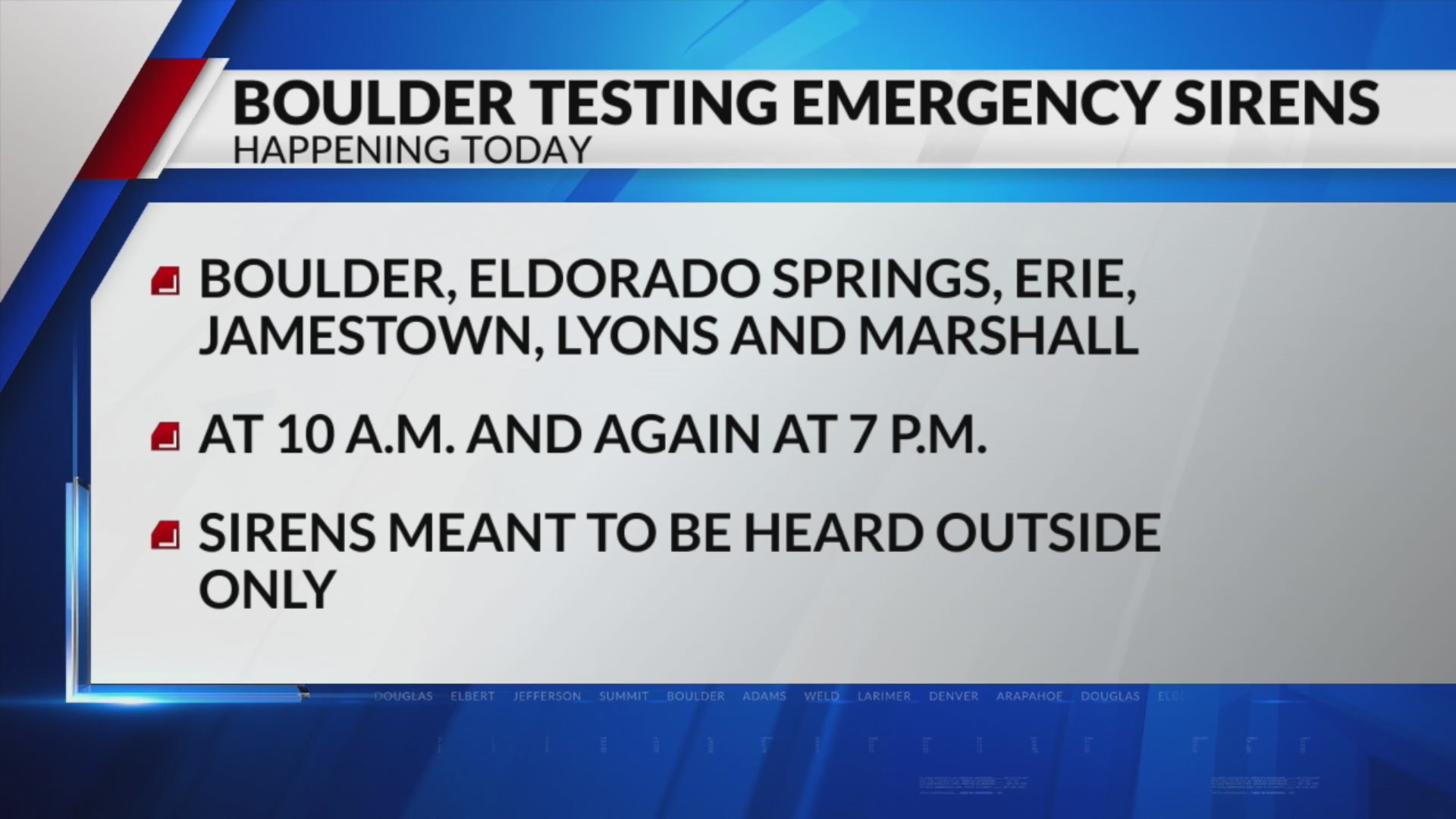 Boulder to test emergency sirens Monday – FOX31 Denver