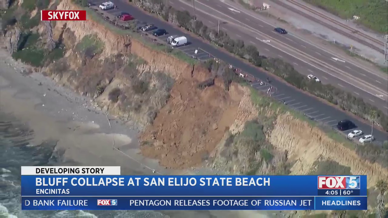 Bluff Collapse At San Elijo State Beach – FOX 5 San Diego & KUSI News