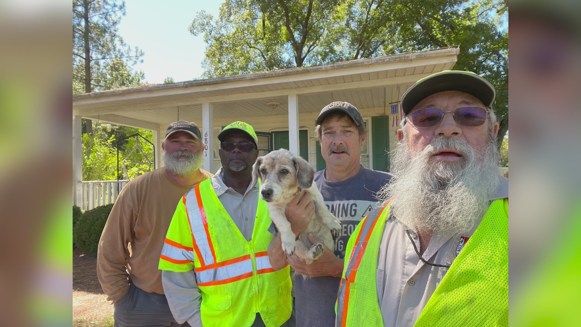 Elderly dog stuck in driveway pipe rescued by Suffolk Public Works ...