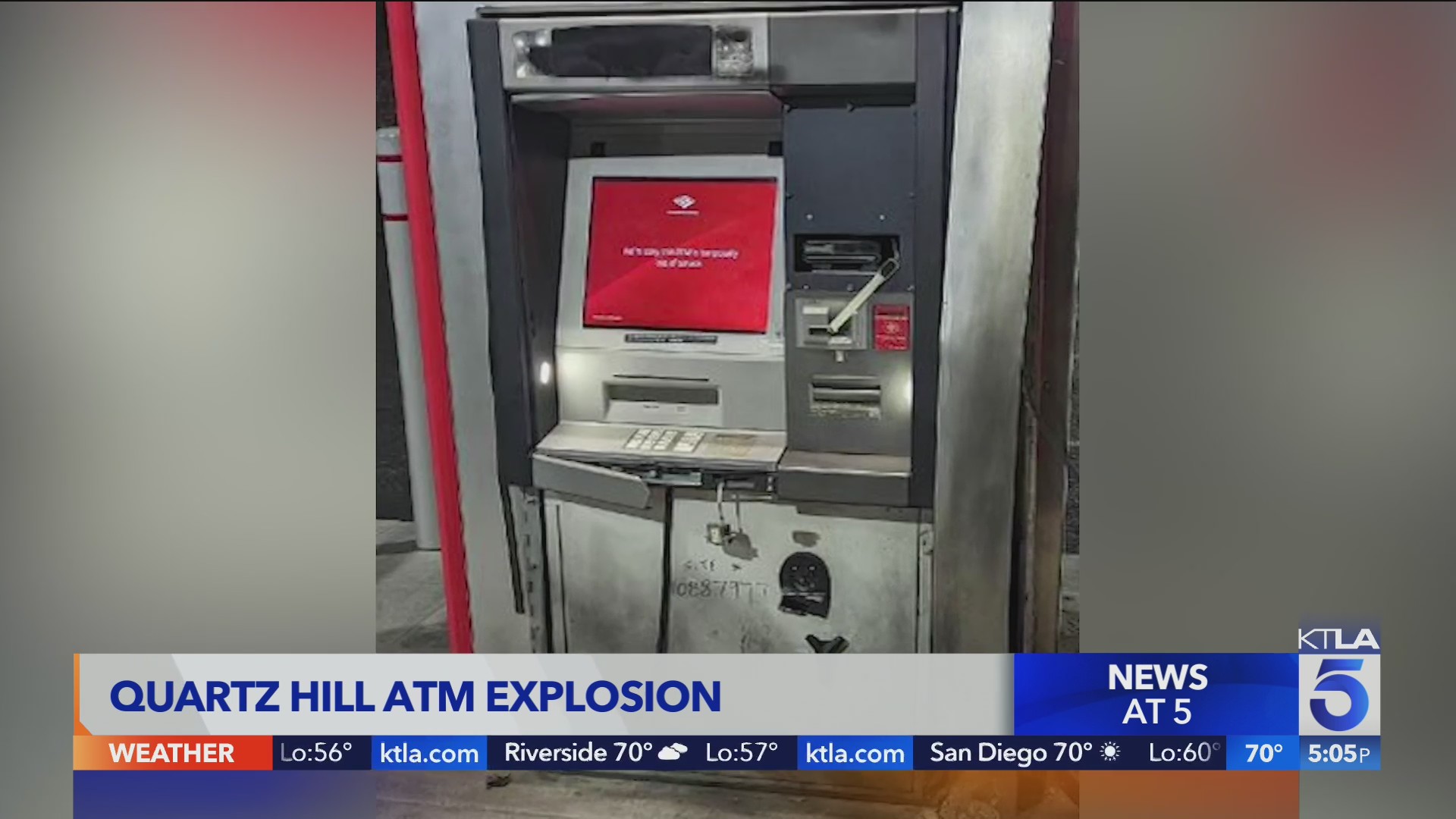 Thieves unsuccessful in cracking open ATM with explosives in Palmdale ...