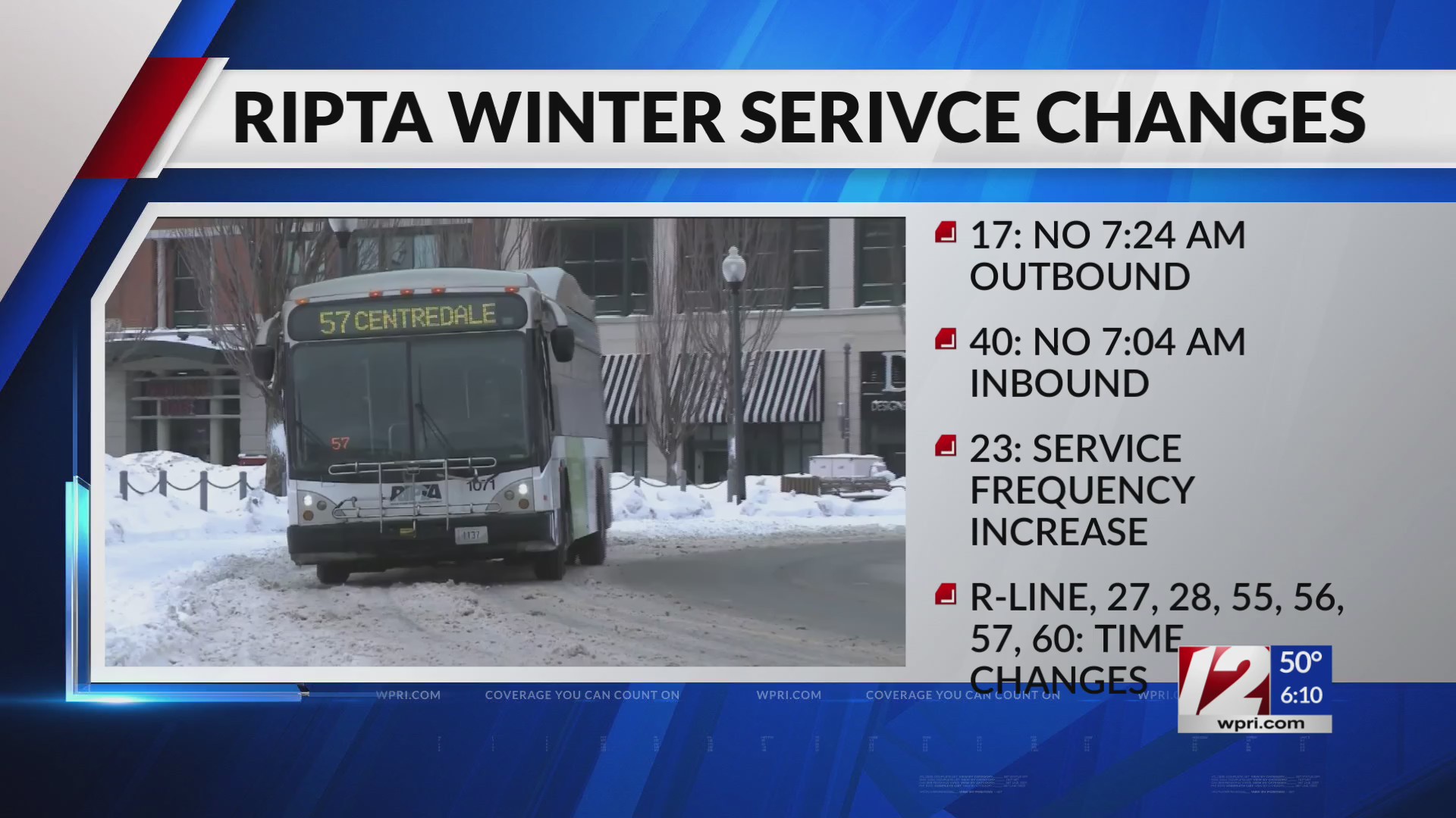 RIPTA announces change in schedule – WPRI.com