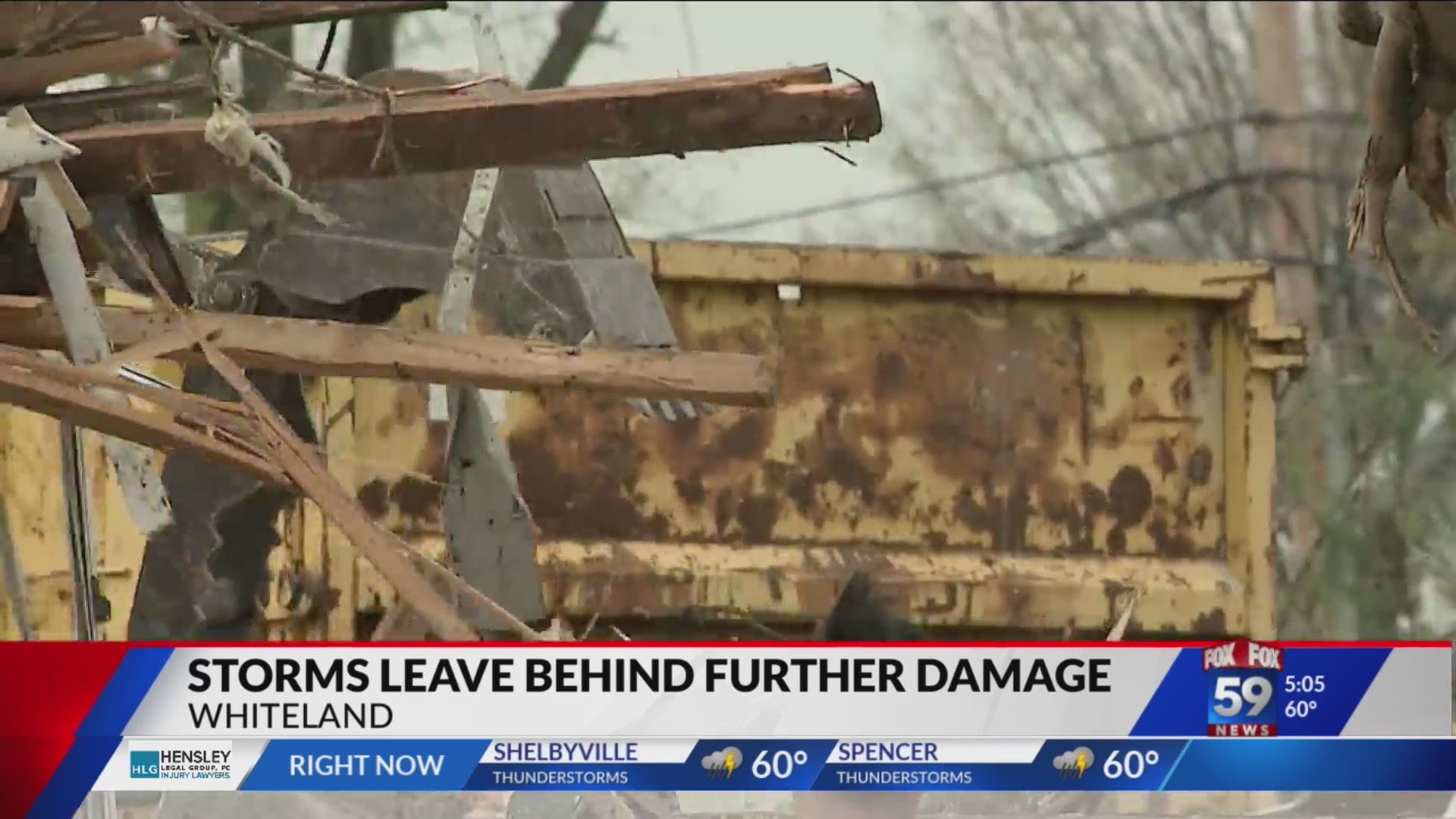 Days after tornado, Whiteland on edge with more storms – Fox 59