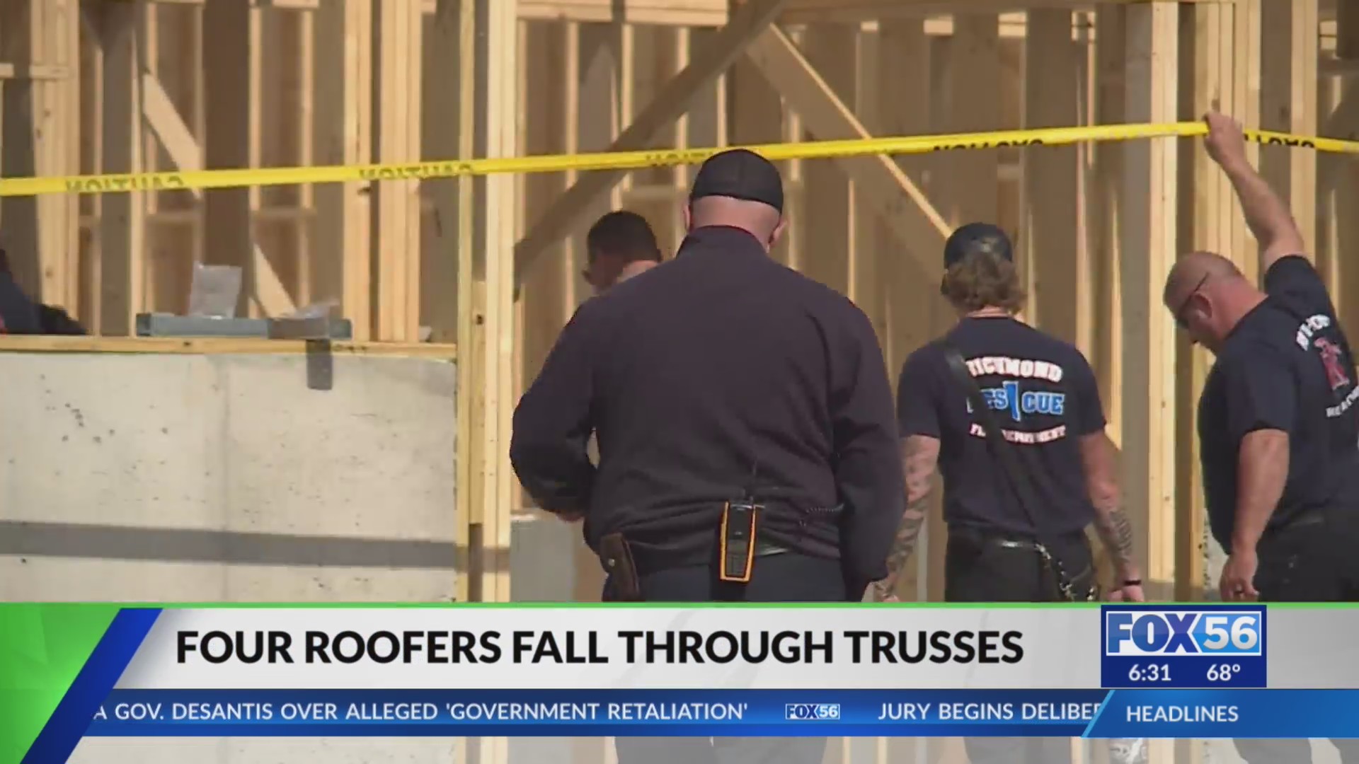 4 injured after roof trusses collapse in Richmond – FOX 56 News