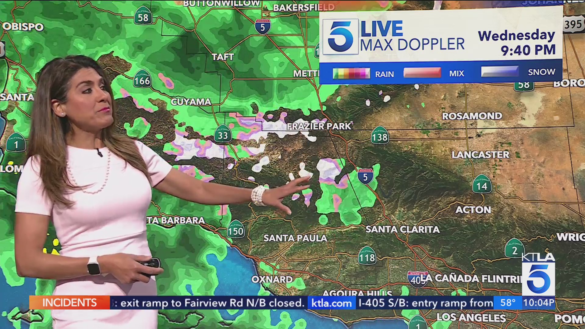 Overnight showers, mountain snow forecast for SoCal – KTLA