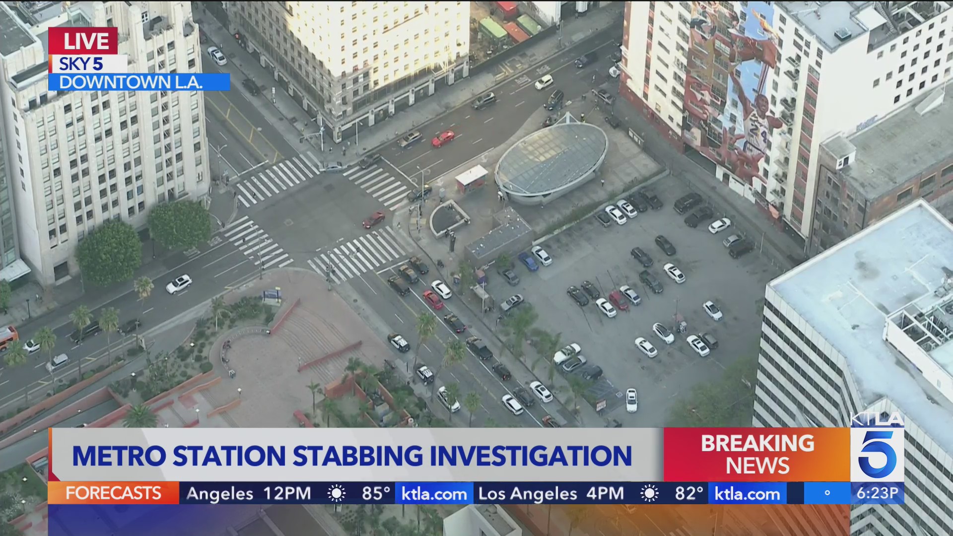 Police investigating stabbing at Pershing Square Metro Station – KTLA