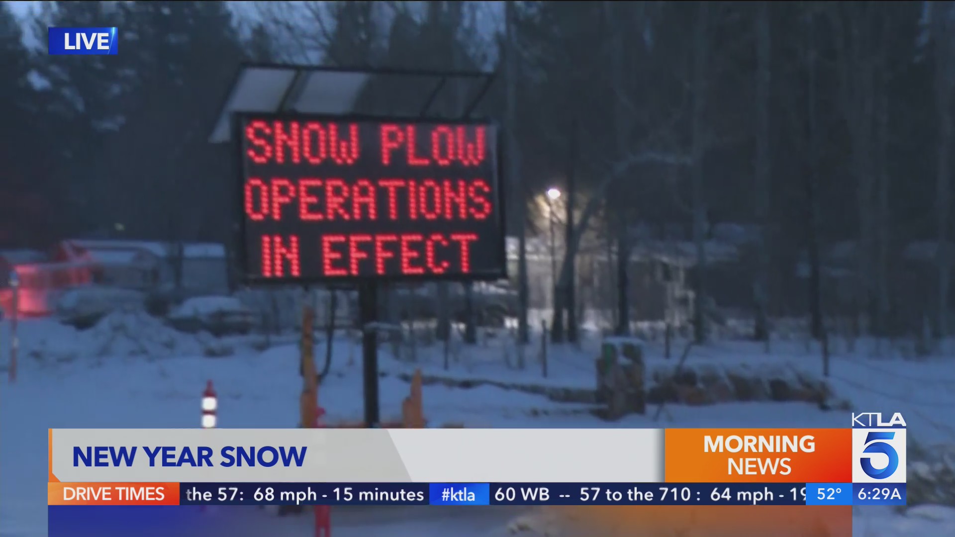 Overnight snow creates gridlock on Highway 18 to Big Bear – KTLA