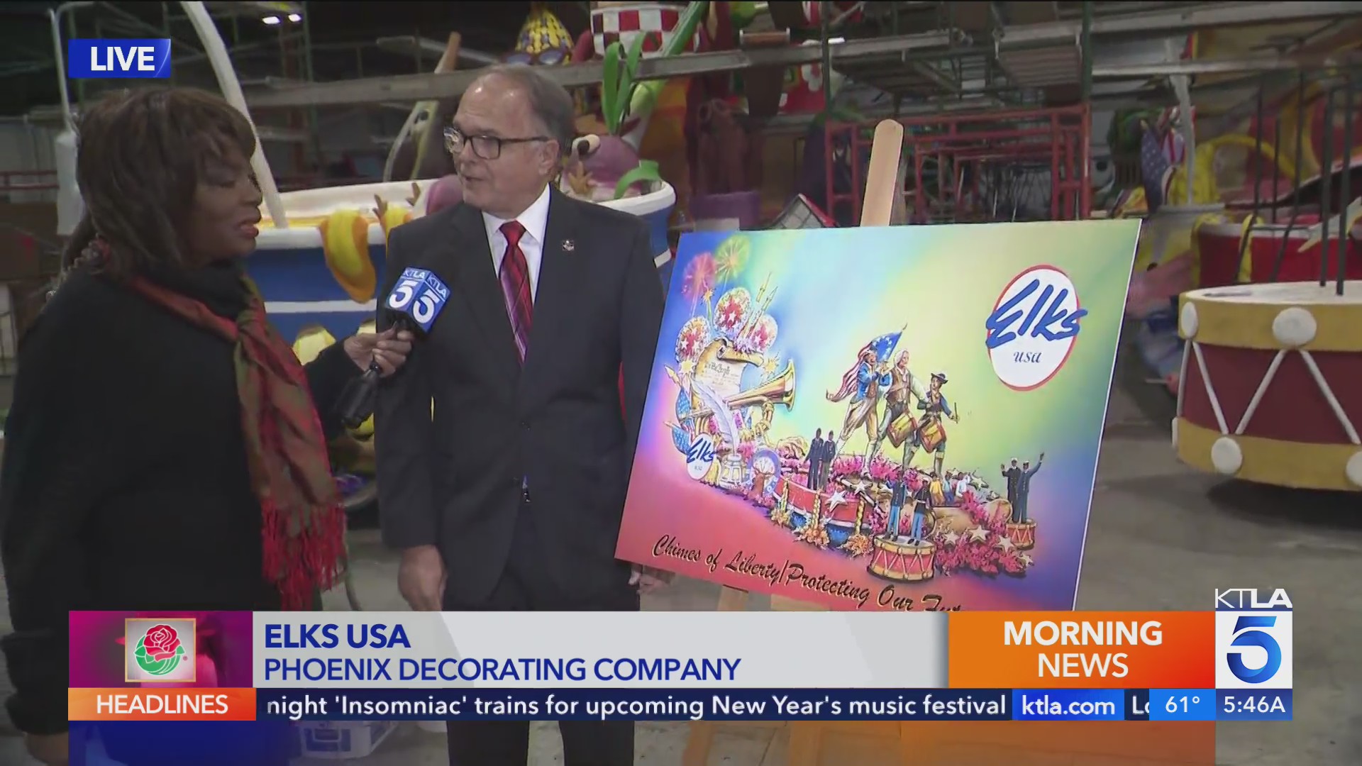 Rose Parade Float Preparation: Phoenix Decorating Company #5 – KTLA