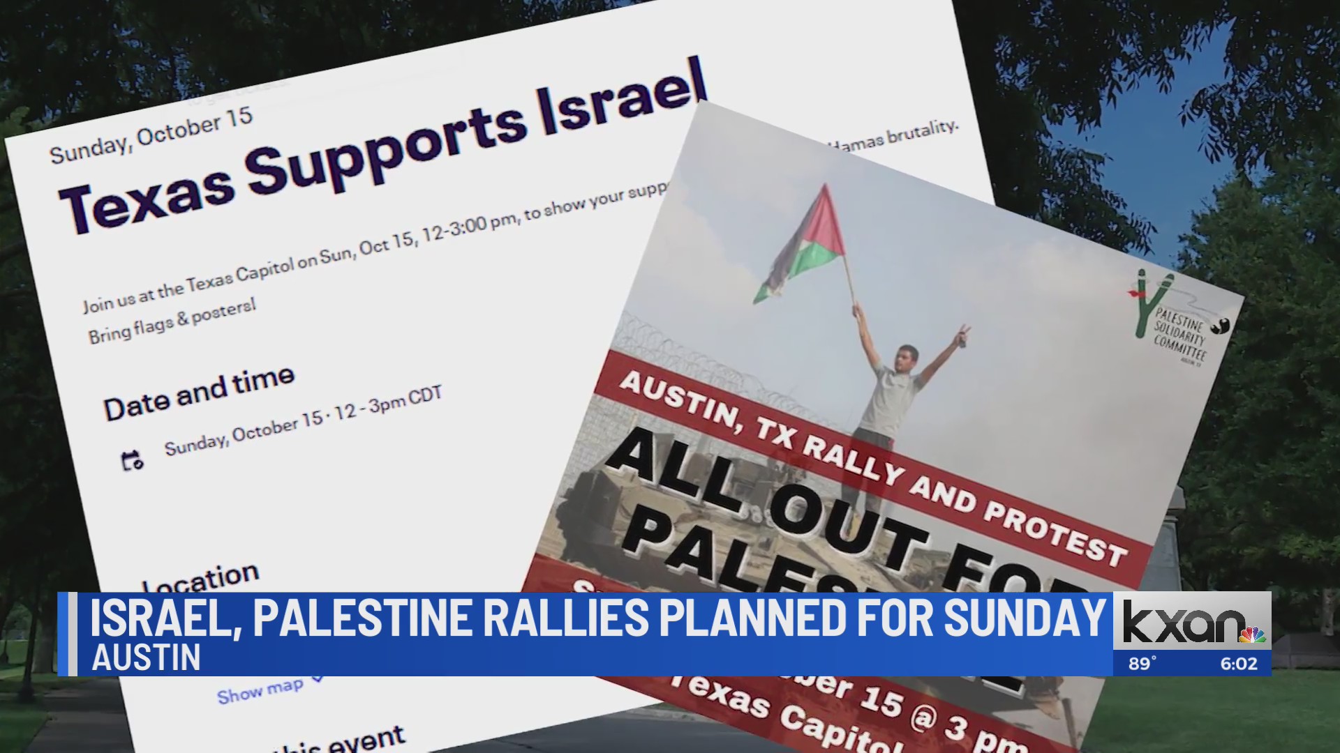 Israeli, Palestinian rallies at Texas Capitol this Sunday – KXAN Austin