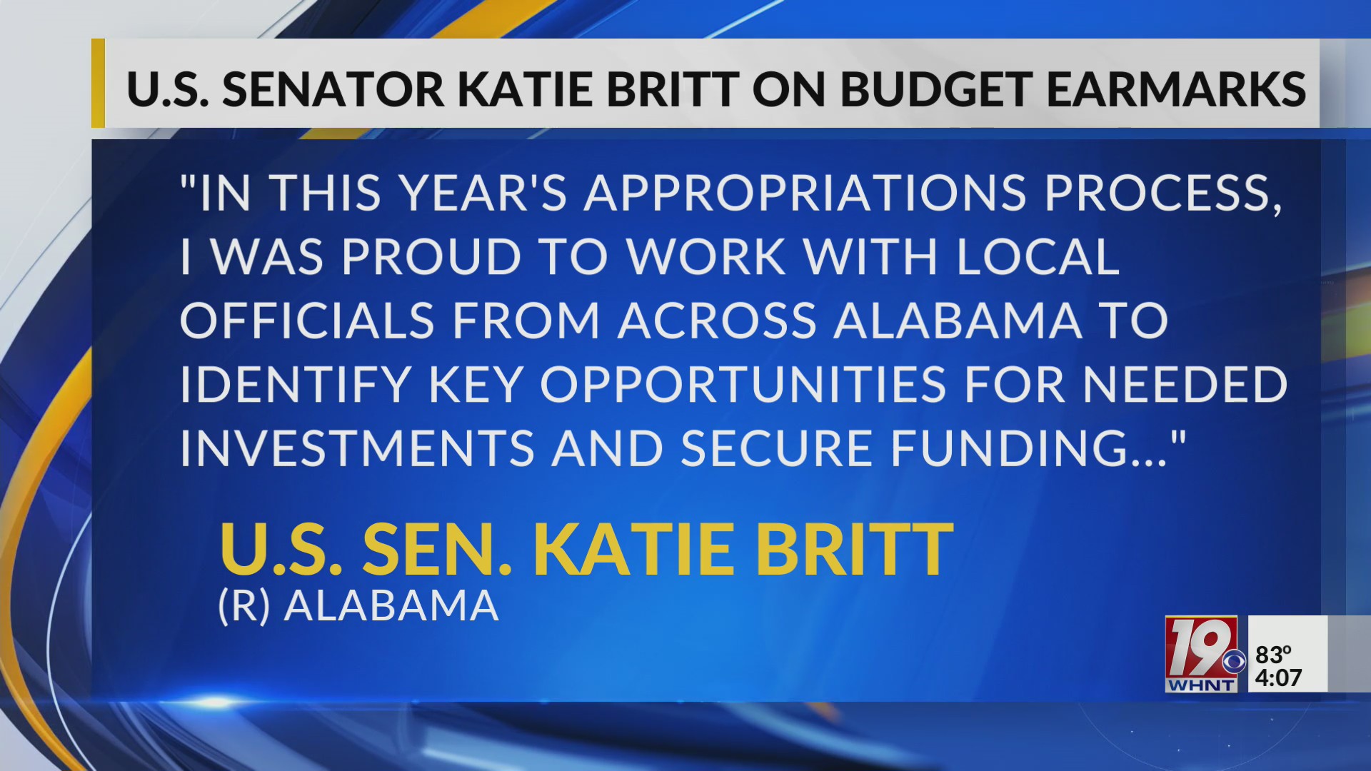 A Look At Alabama Senator’s Earmark Numbers | August 10, 2023 | News 19 ...