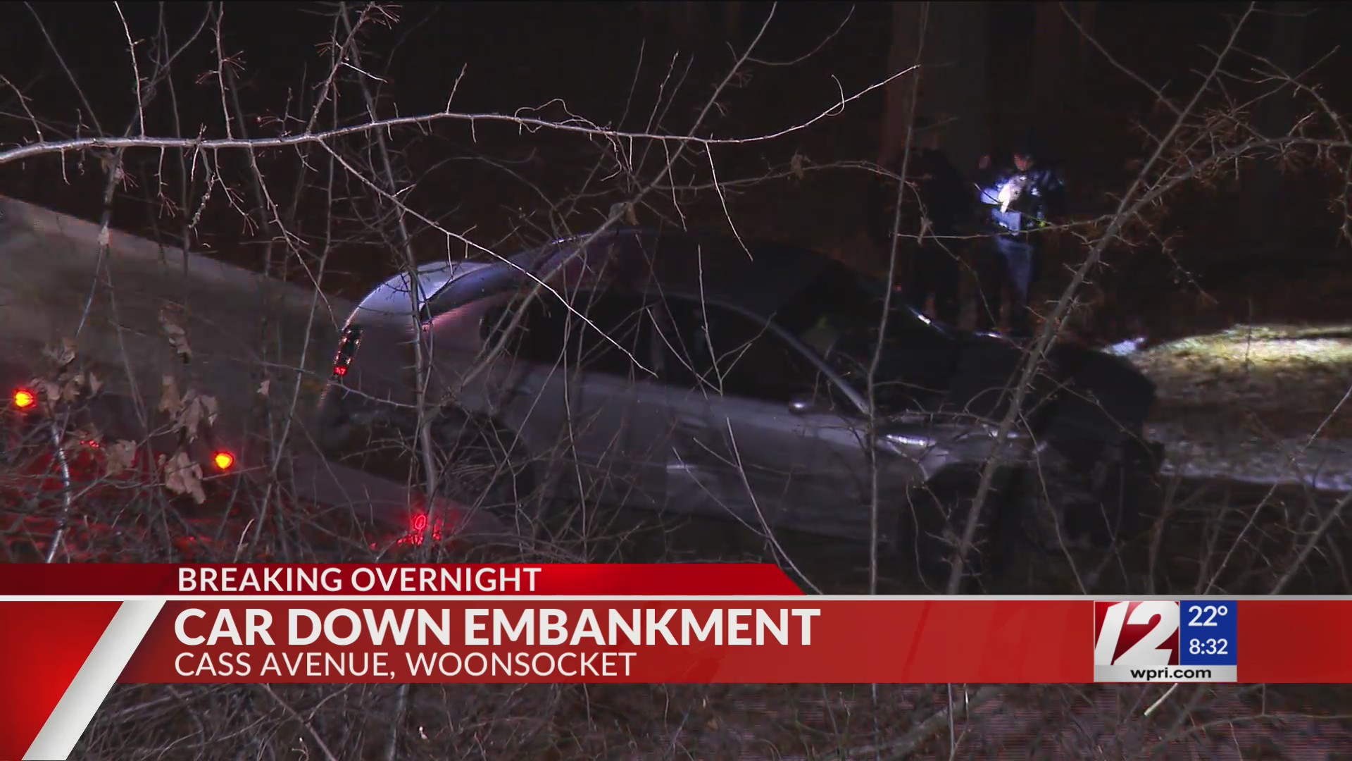 Car crashes down embankment in Woonsocket – WPRI.com