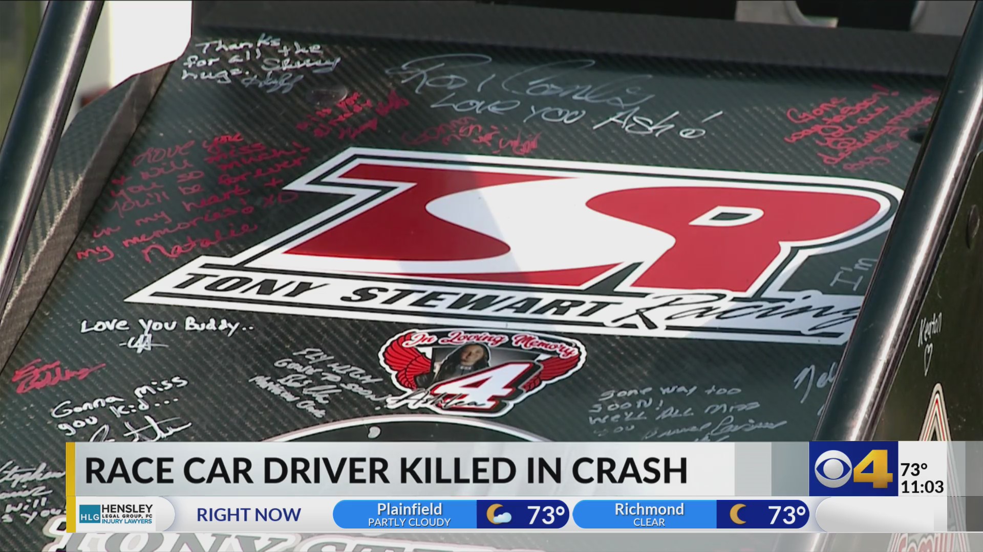 I-65 crash victim Ashlea Albertson honored by Tony Stewart Racing ...